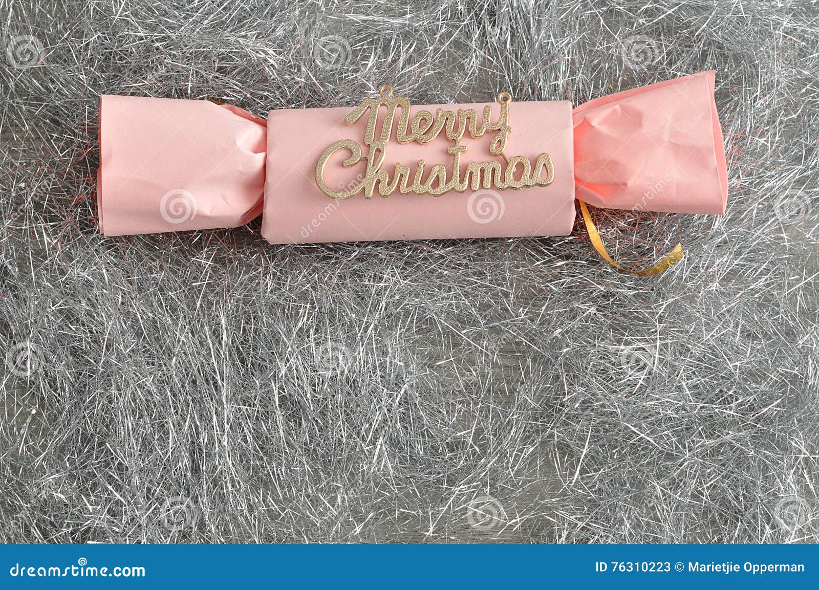 A Pink Home Made Christmas Cracker Stock Image - Image of colorful ...