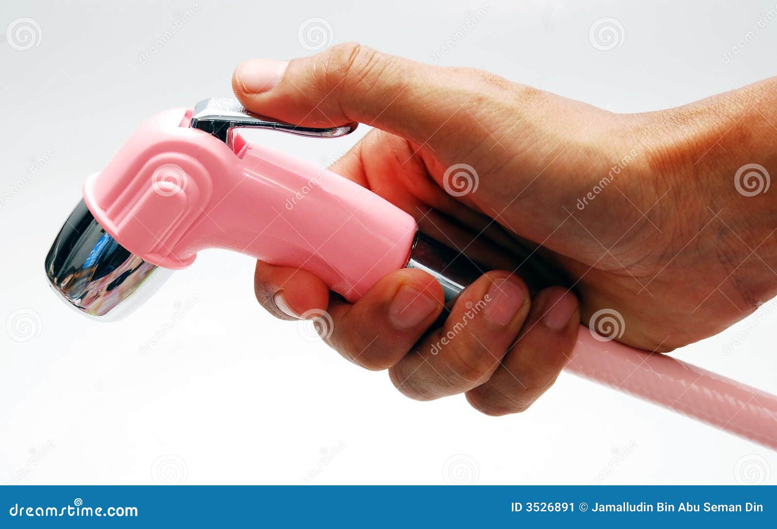 Pink hose pipe stock image. Image of tools, push, bathroom - 3526891