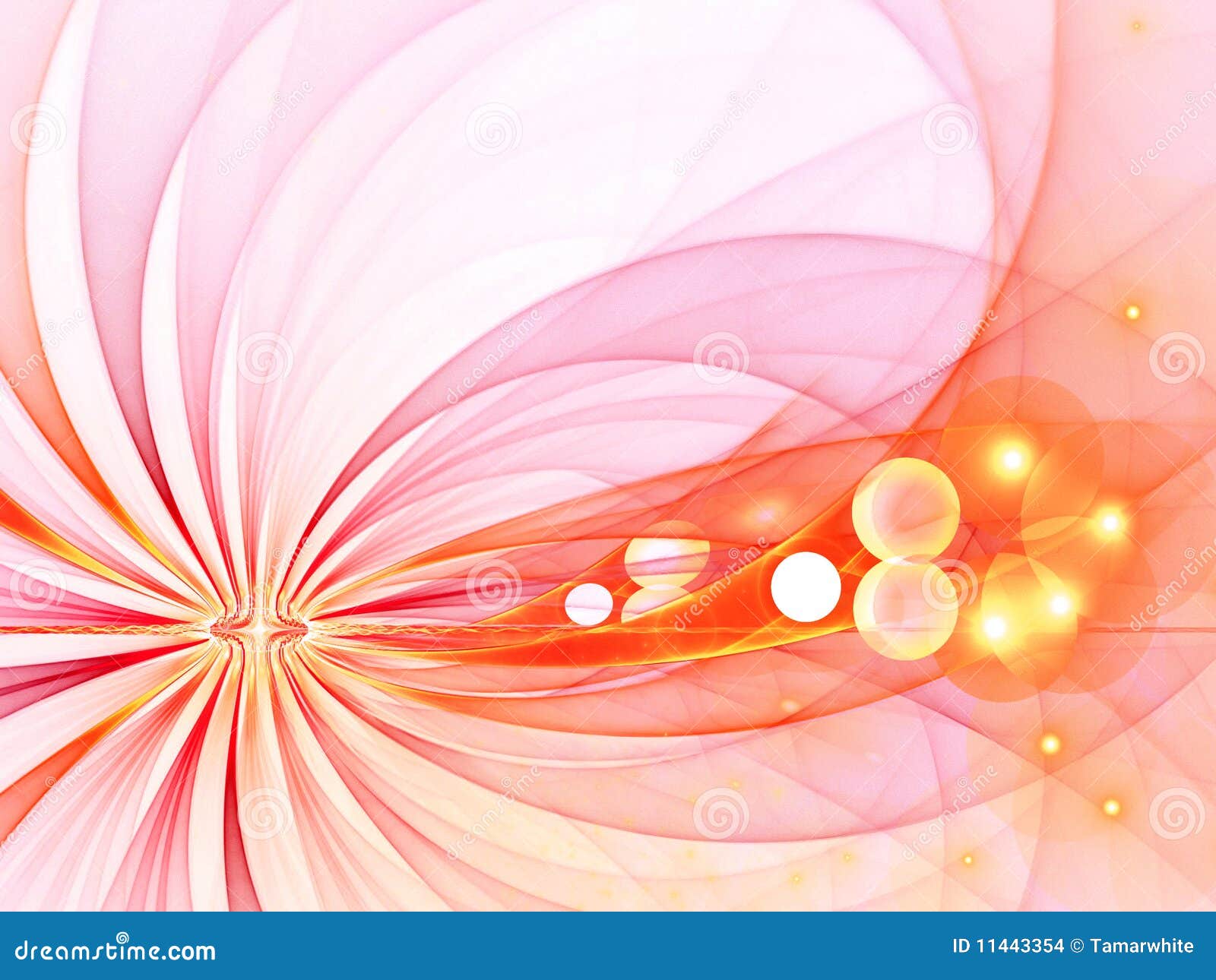 Pink Hot Rays, Arcs with Bubbles - Fractal Image Stock Illustration ...