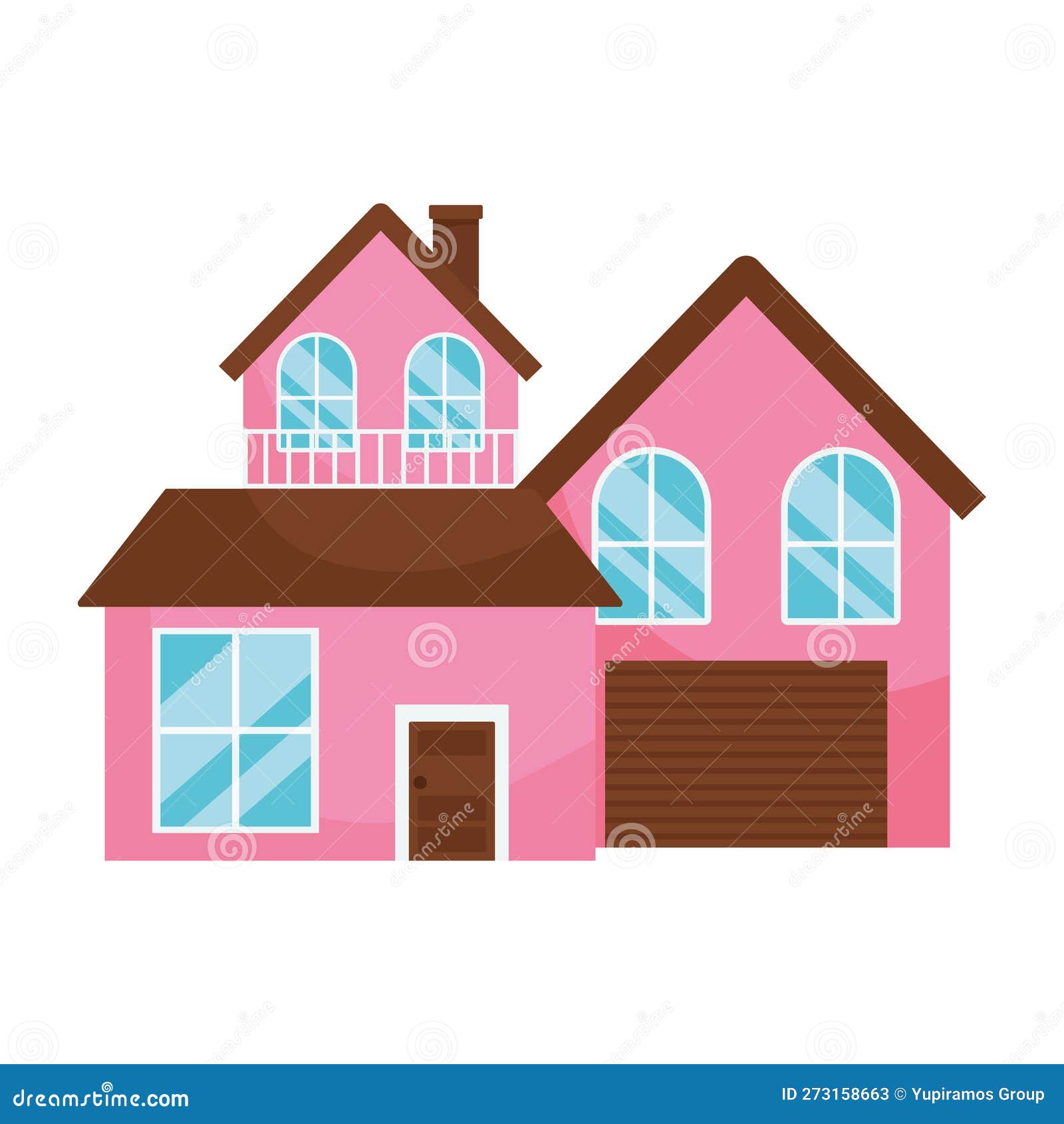 Pink house icon stock vector. Illustration of shape - 273158663