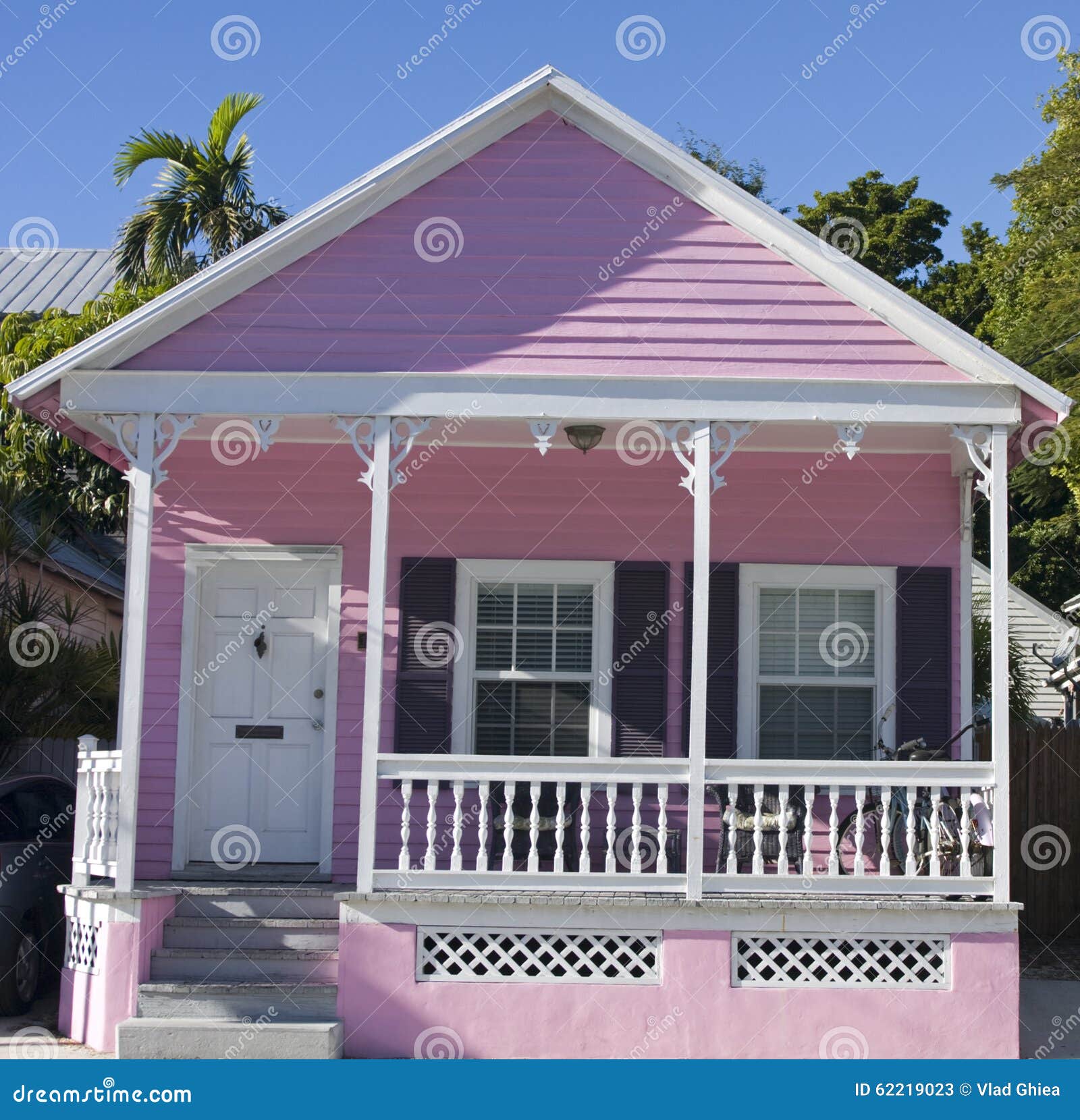 Pink House in Key West, Florida Stock Image - Image of condominium ...