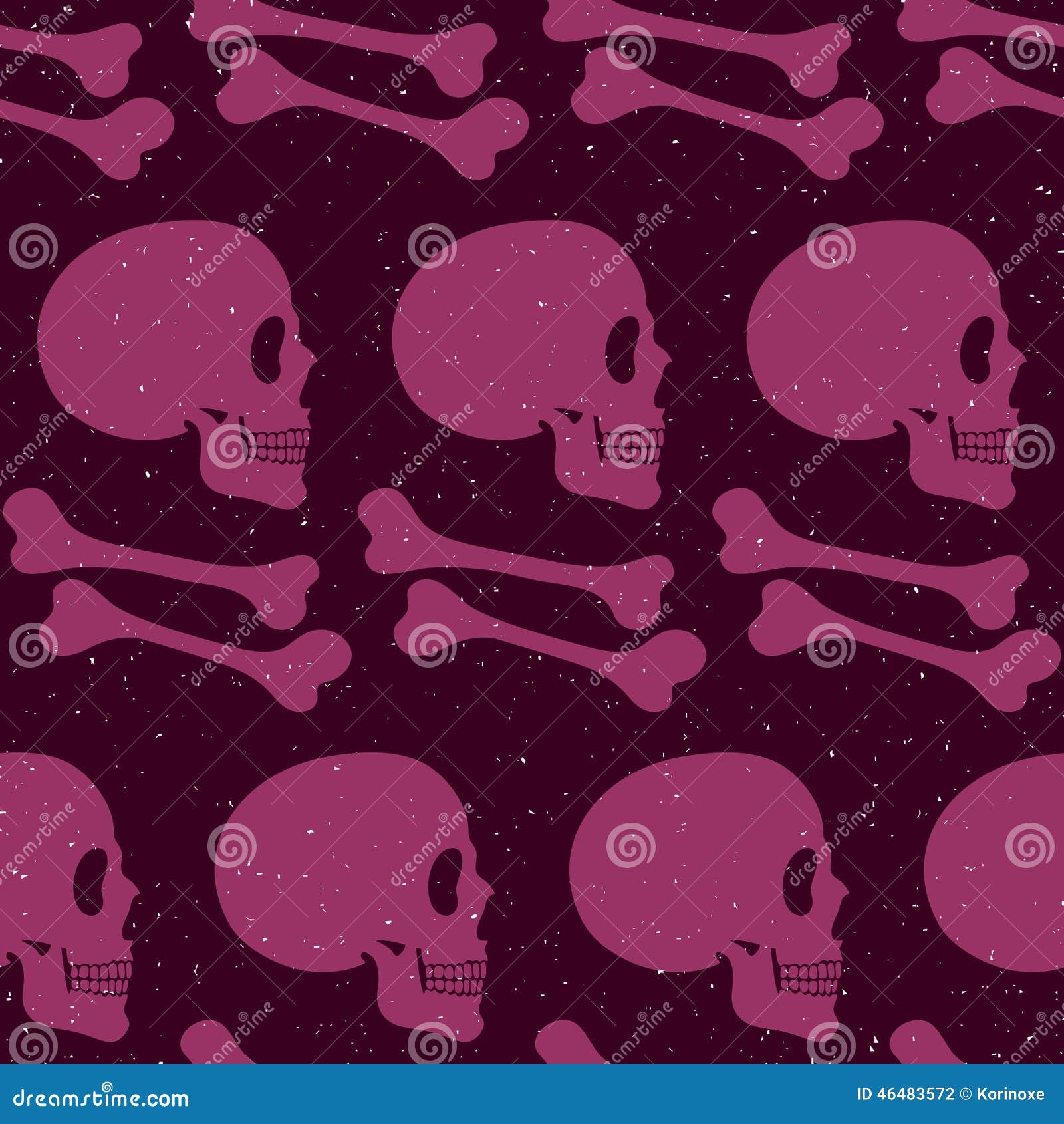 Pink Human Skull Seamless Pattern Stock Vector - Illustration of fabric ...