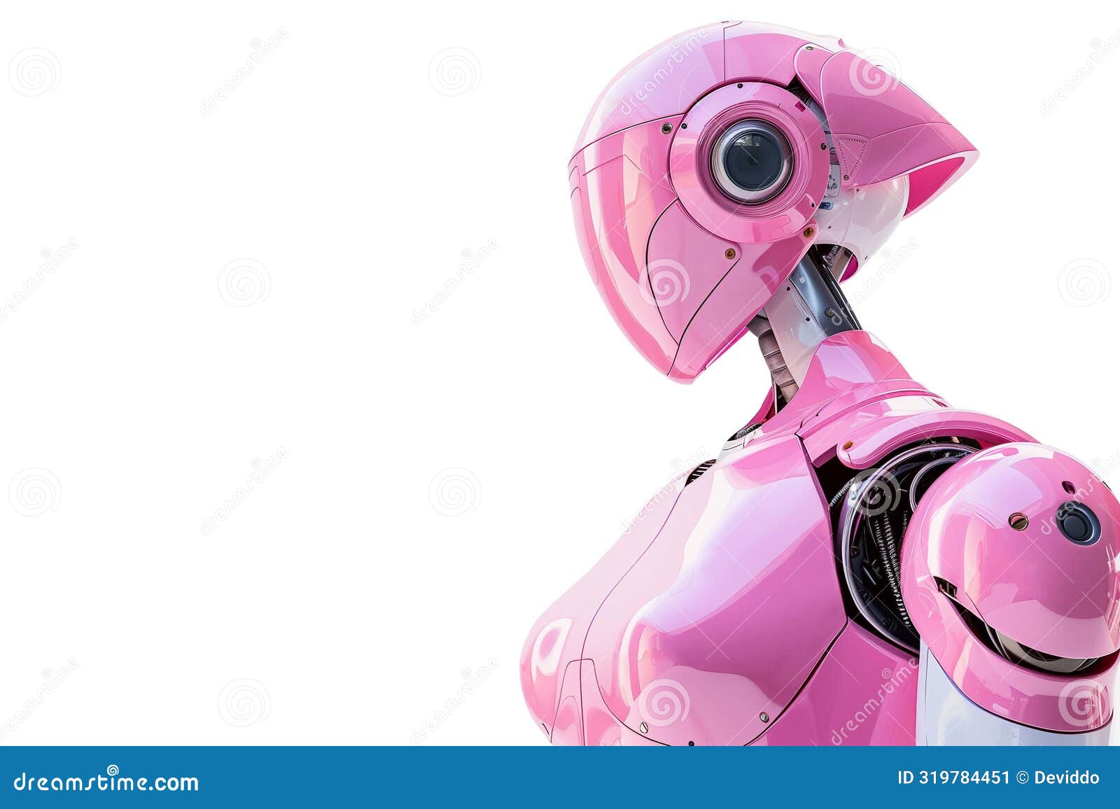 Pink humanoid robot stock illustration. Illustration of close - 319784451
