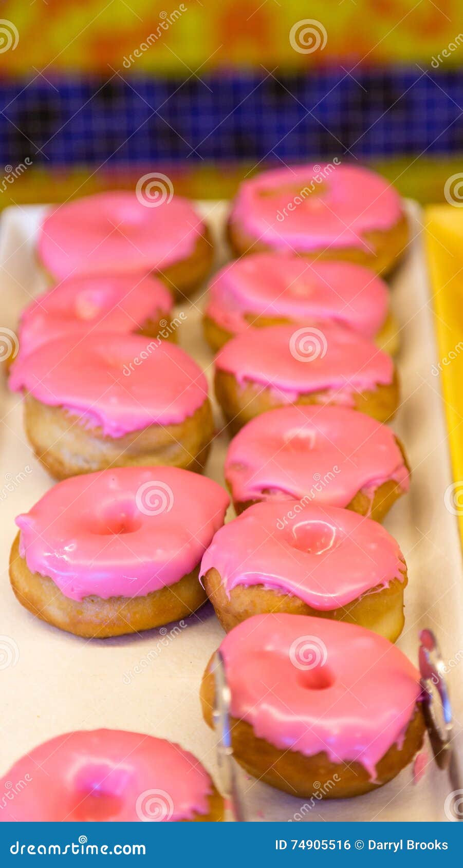 Pink Iced Donuts stock photo. Image of donuts, shop, food - 74905516