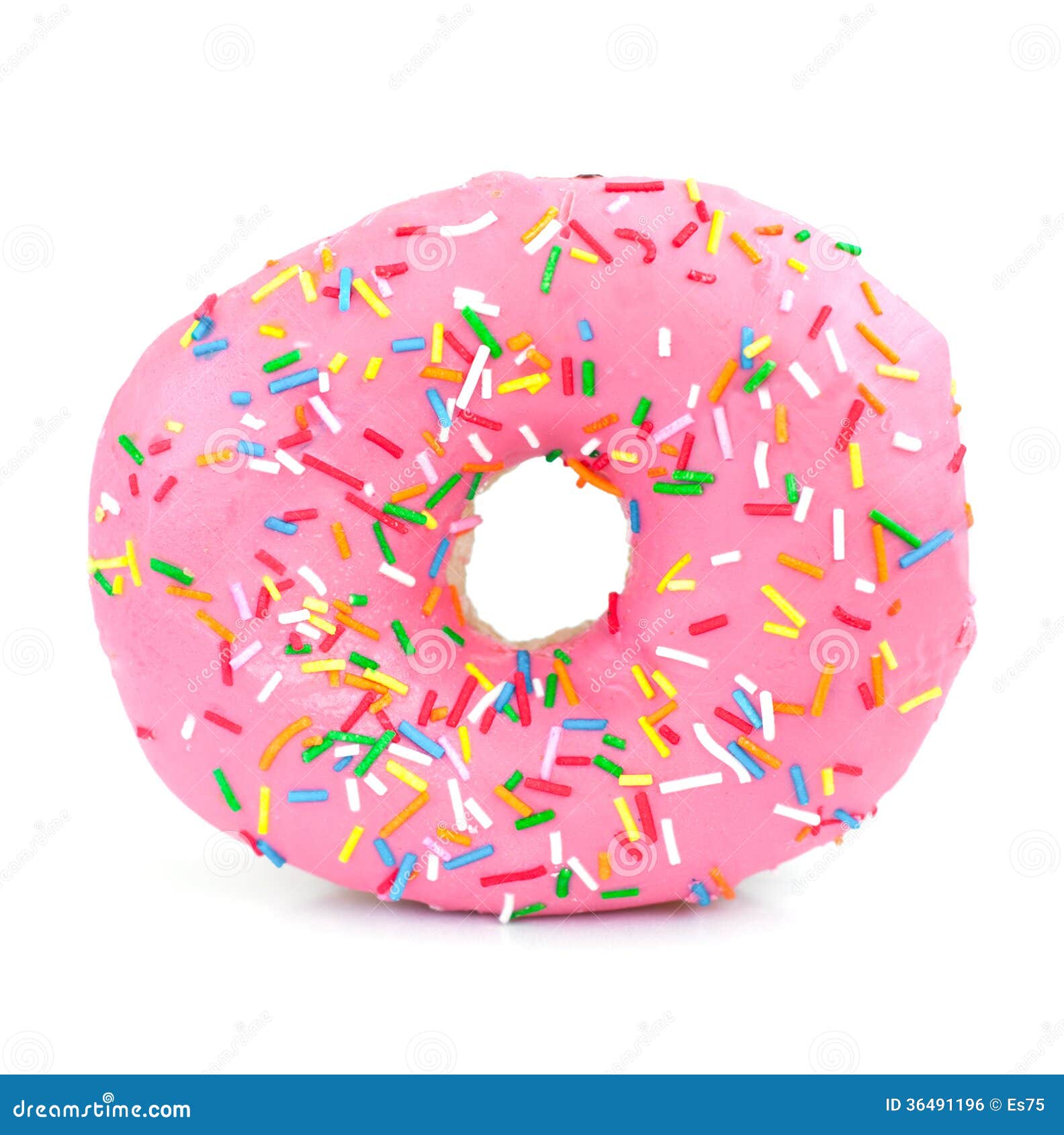 Pink Iced Doughnut stock photo. Image of sprinkles, gourmet - 36491196