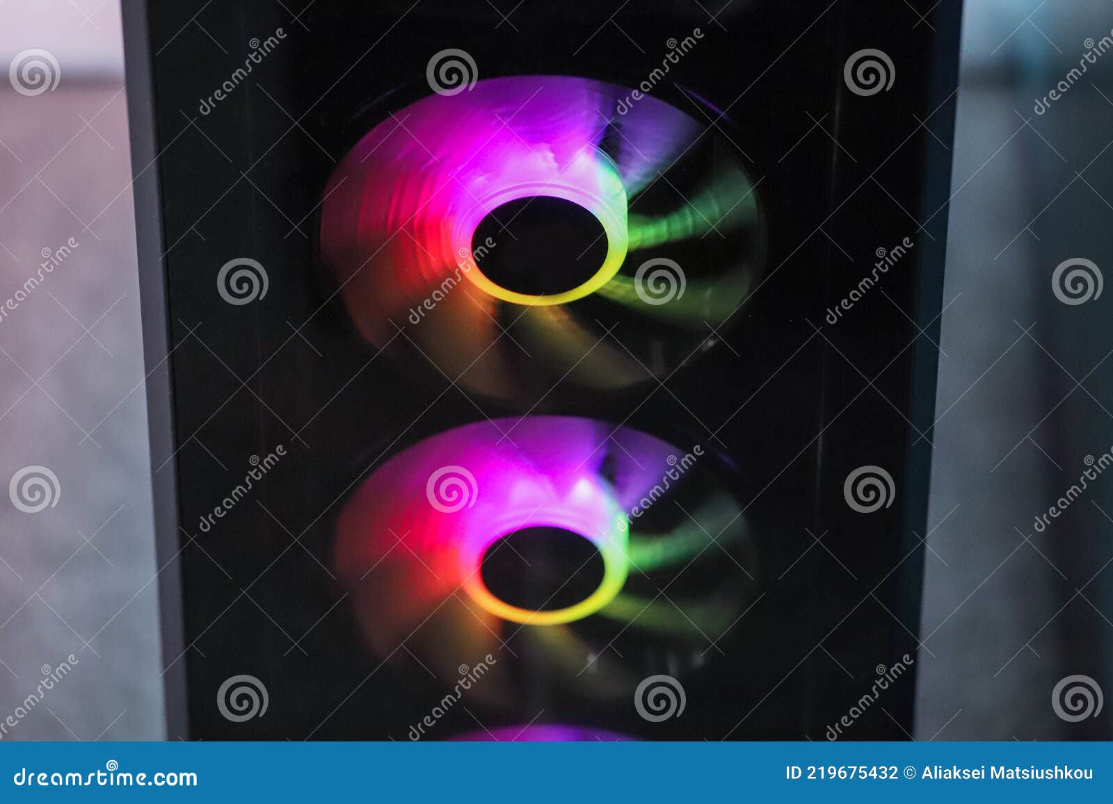 Pink Illumination of the Cooler. Computer Fan with LED Illumination.PC ...
