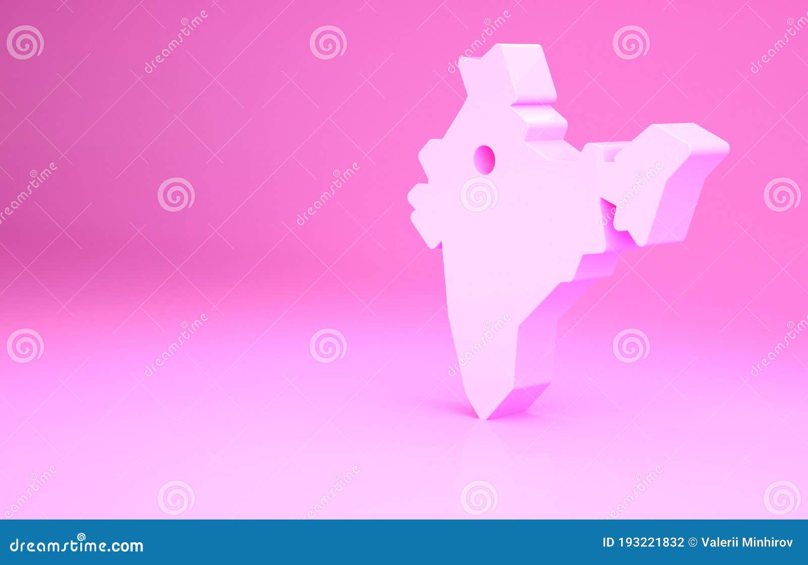 Pink India Map Icon Isolated on Pink Background. Minimalism Concept ...