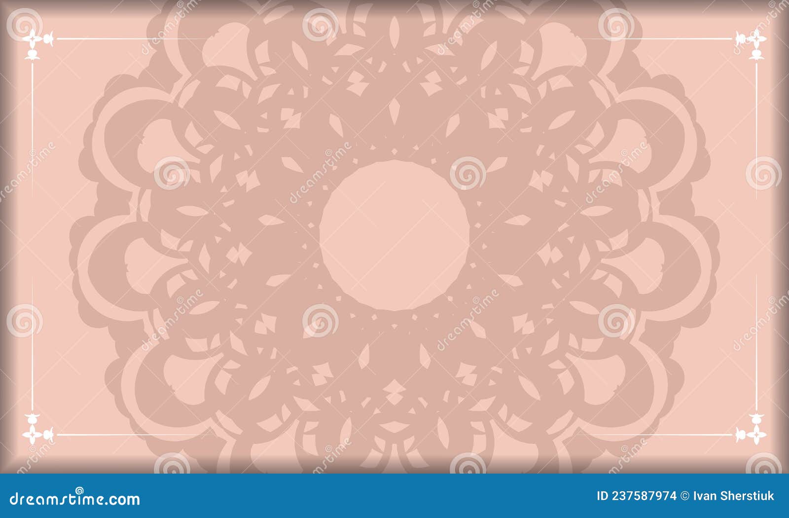Pink Indian Pattern Greeting Card Prepared for Typography. Stock Vector ...