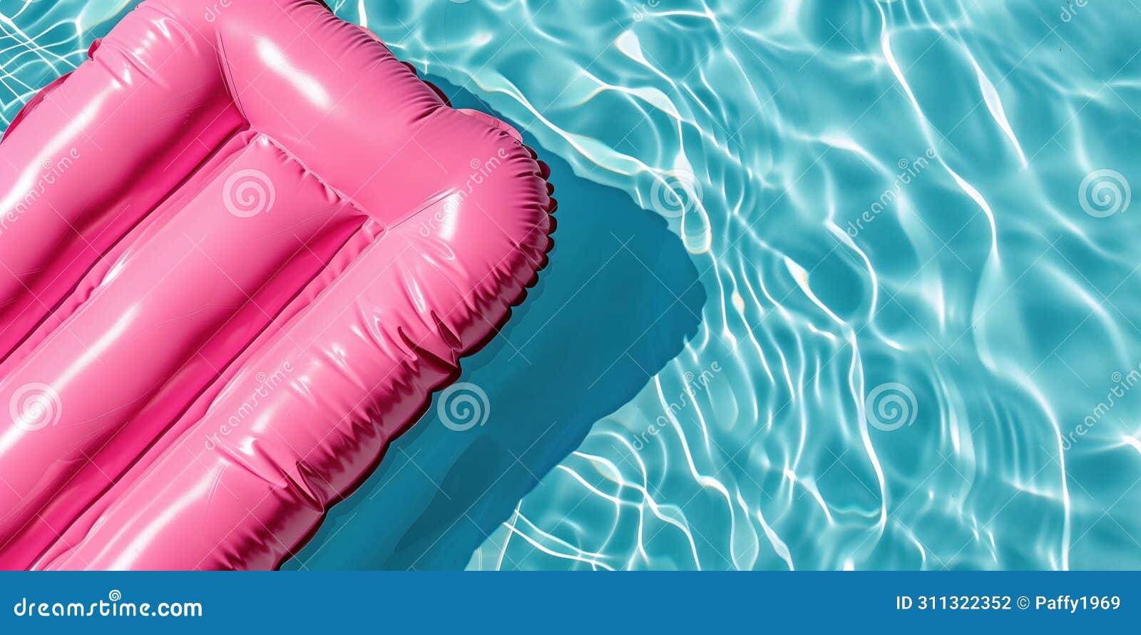 Pink Inflatable Pool Float in Blue Water - Summer Relaxation Concept ...