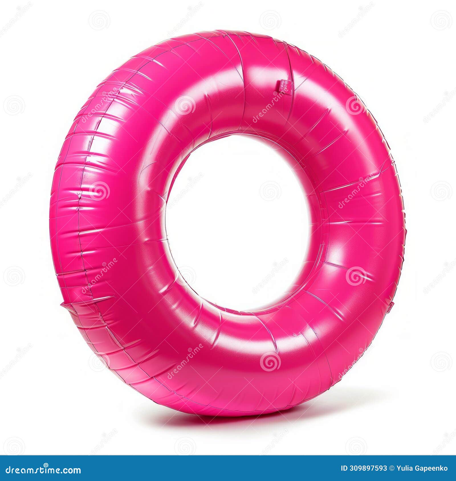 Pink Inflatable Ring on White Background Stock Image - Image of ...