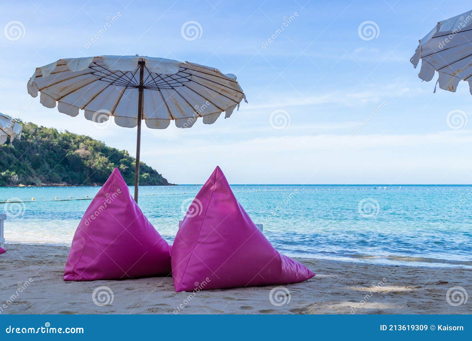 Pink Inflatable Sofa on the Beach Stock Image - Image of nature ...