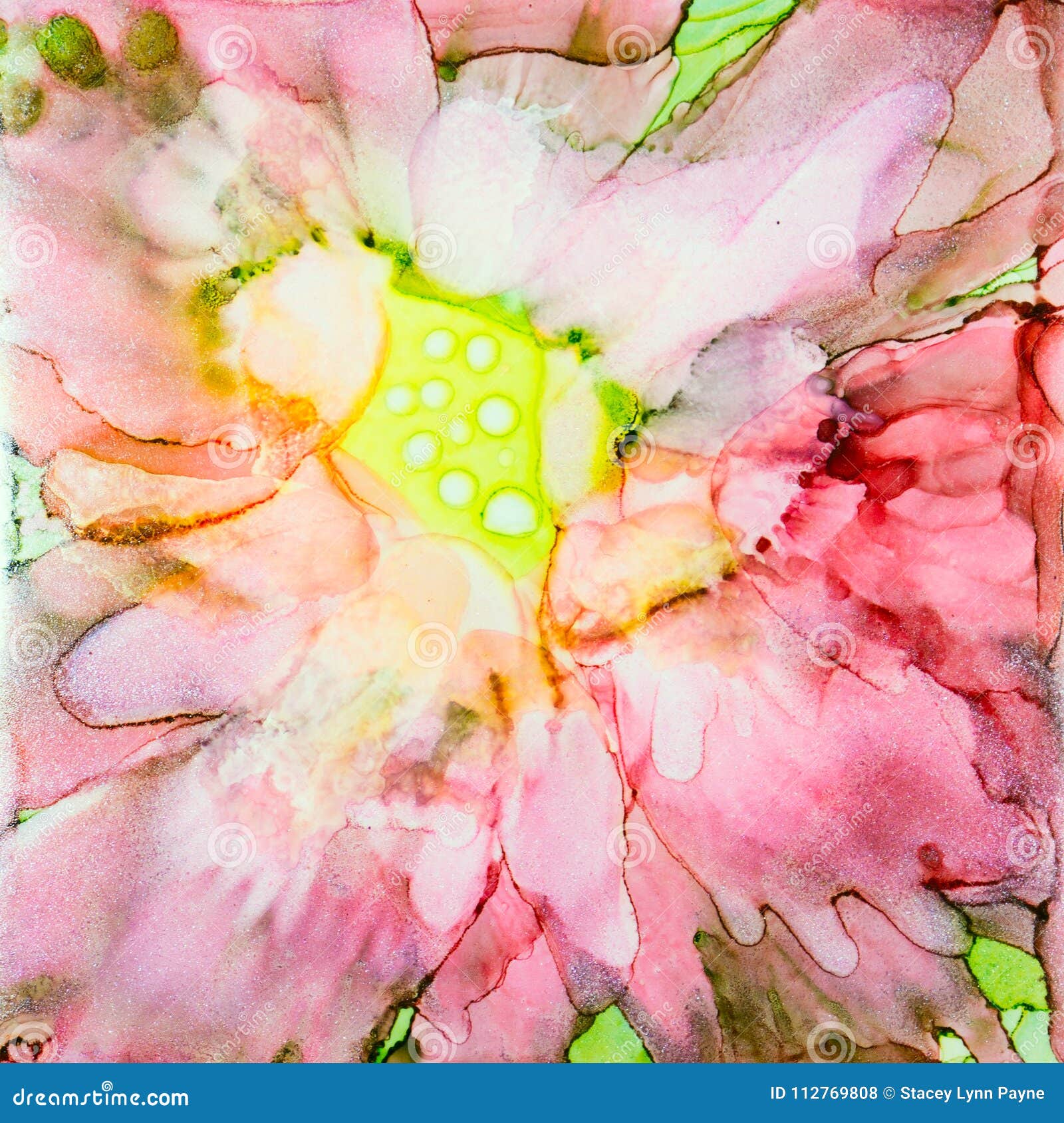 Pink Ink Flower stock illustration. Illustration of summer - 112769808