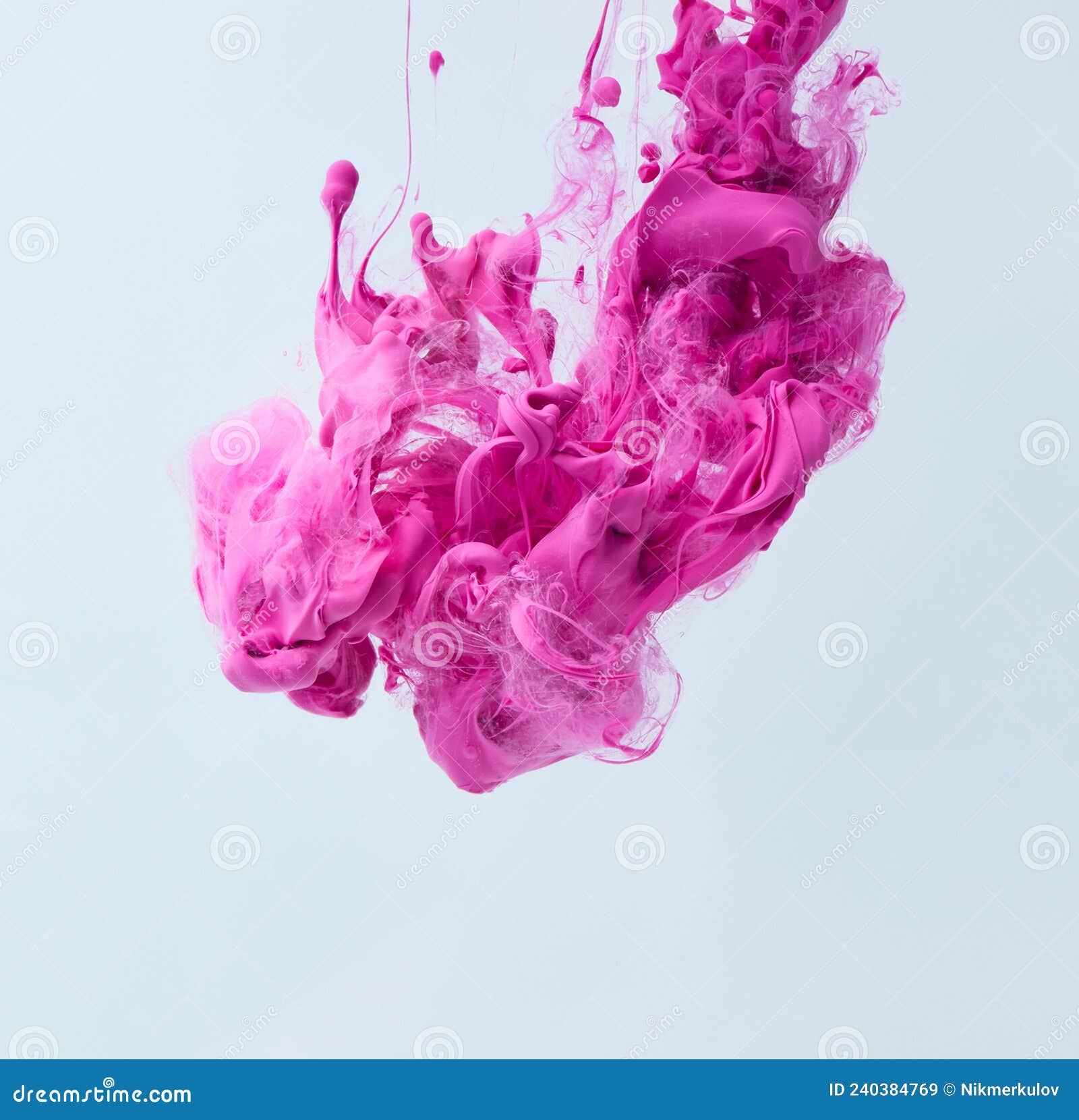 Pink Ink in Water Over Gray Stock Image - Image of design, bursting ...