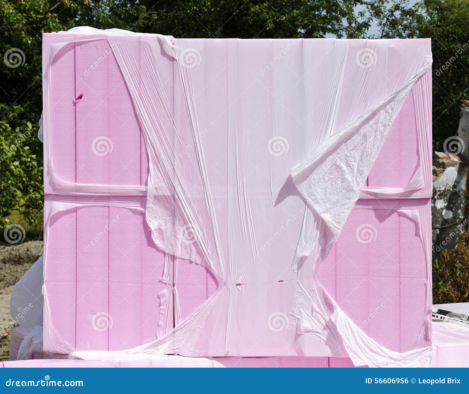 Pink Insulating Boards Wrapped Stock Photo - Image of composite, wrap ...