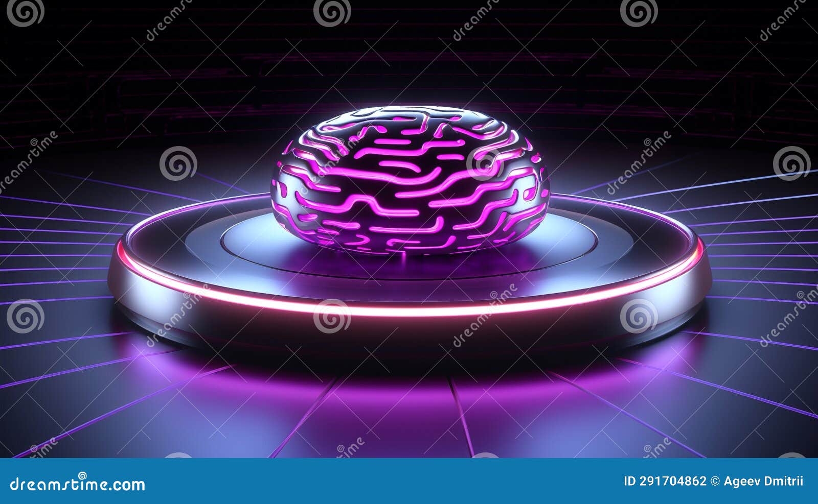 Pink Intelligence Brain Mind Digital Concept Creativity Artificial ...