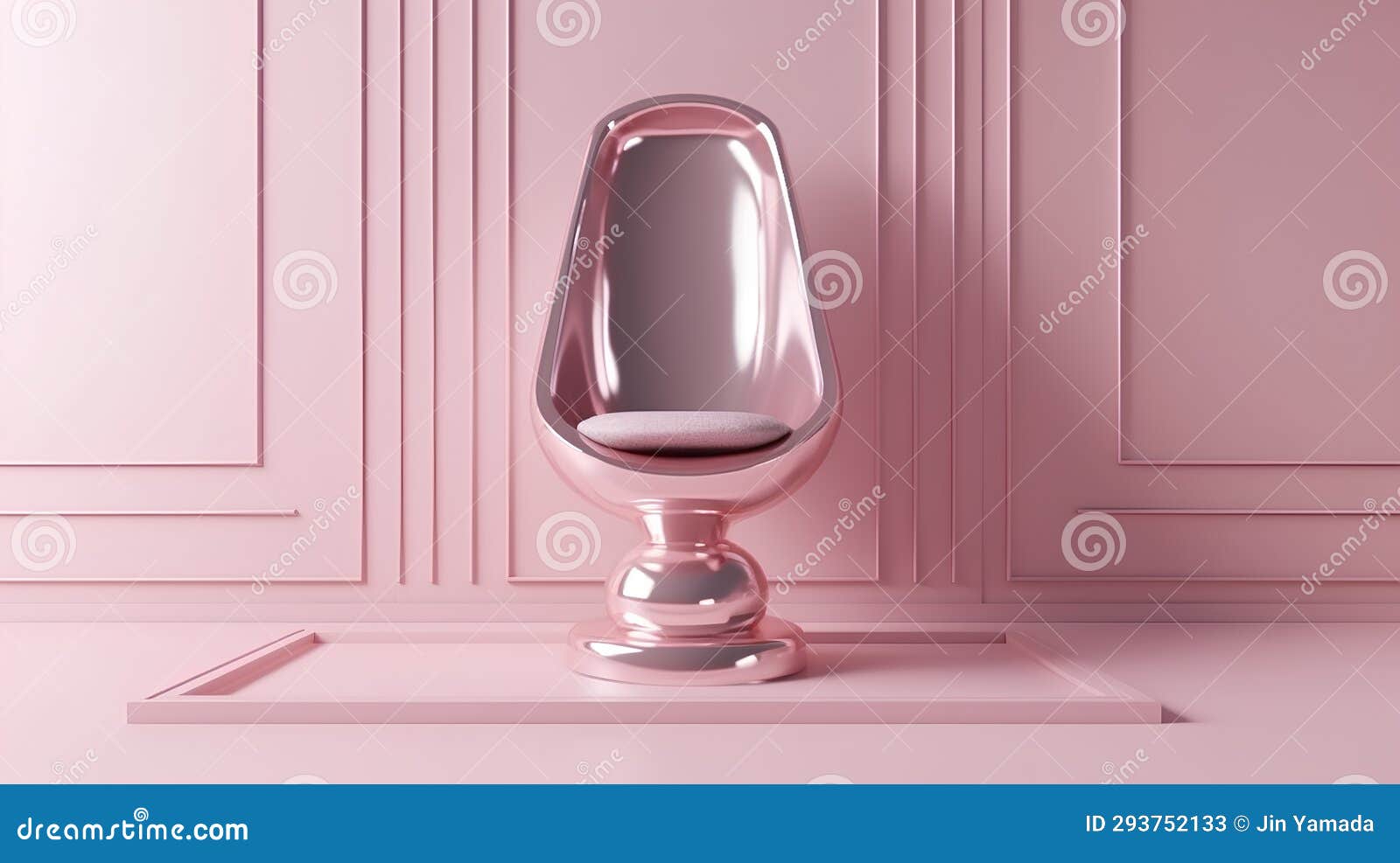 Pink Interior with a Glass Vase, 3d Render Illustration Stock ...