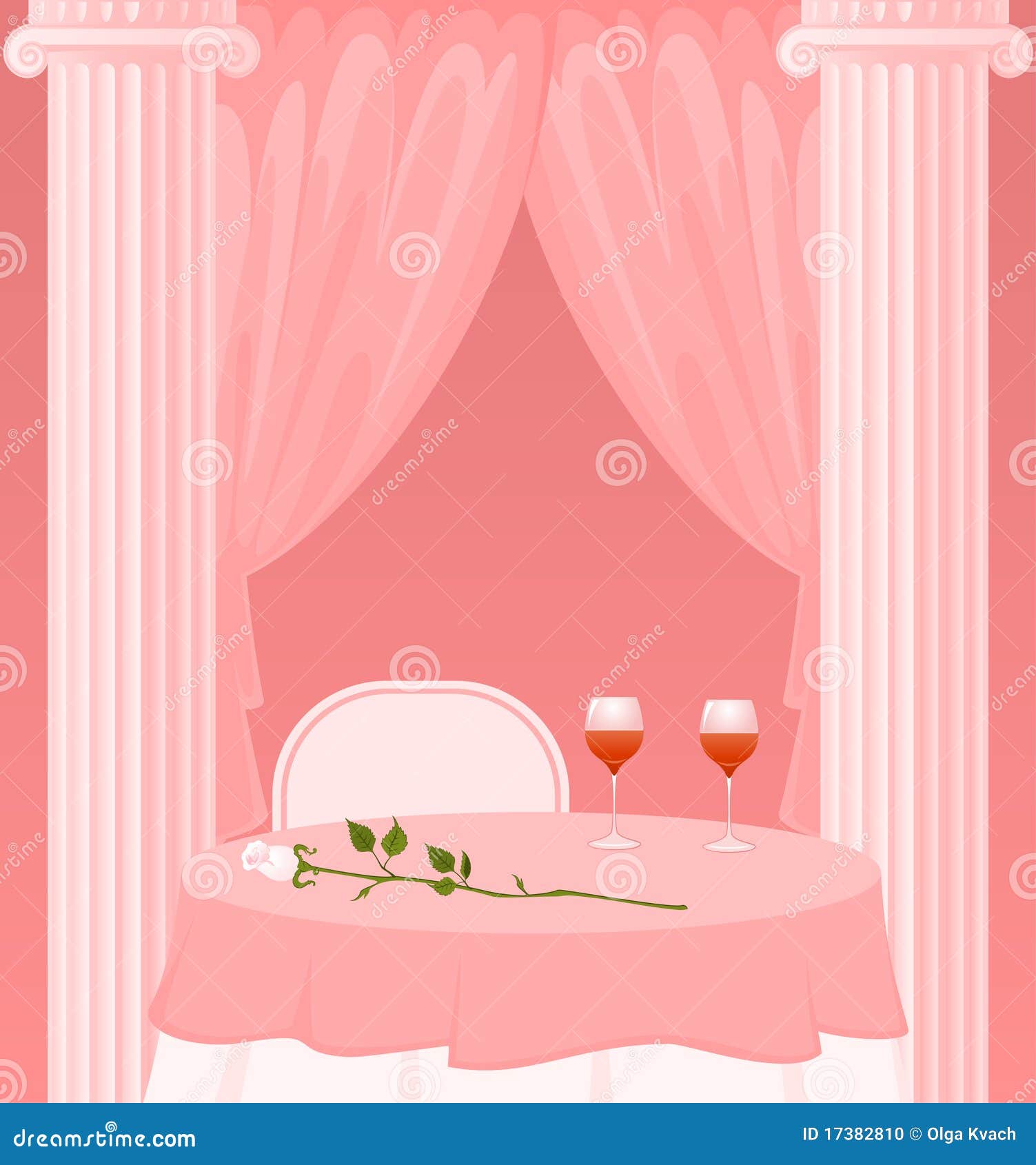 Pink Interior is in a Restaurant Stock Vector - Illustration of style ...