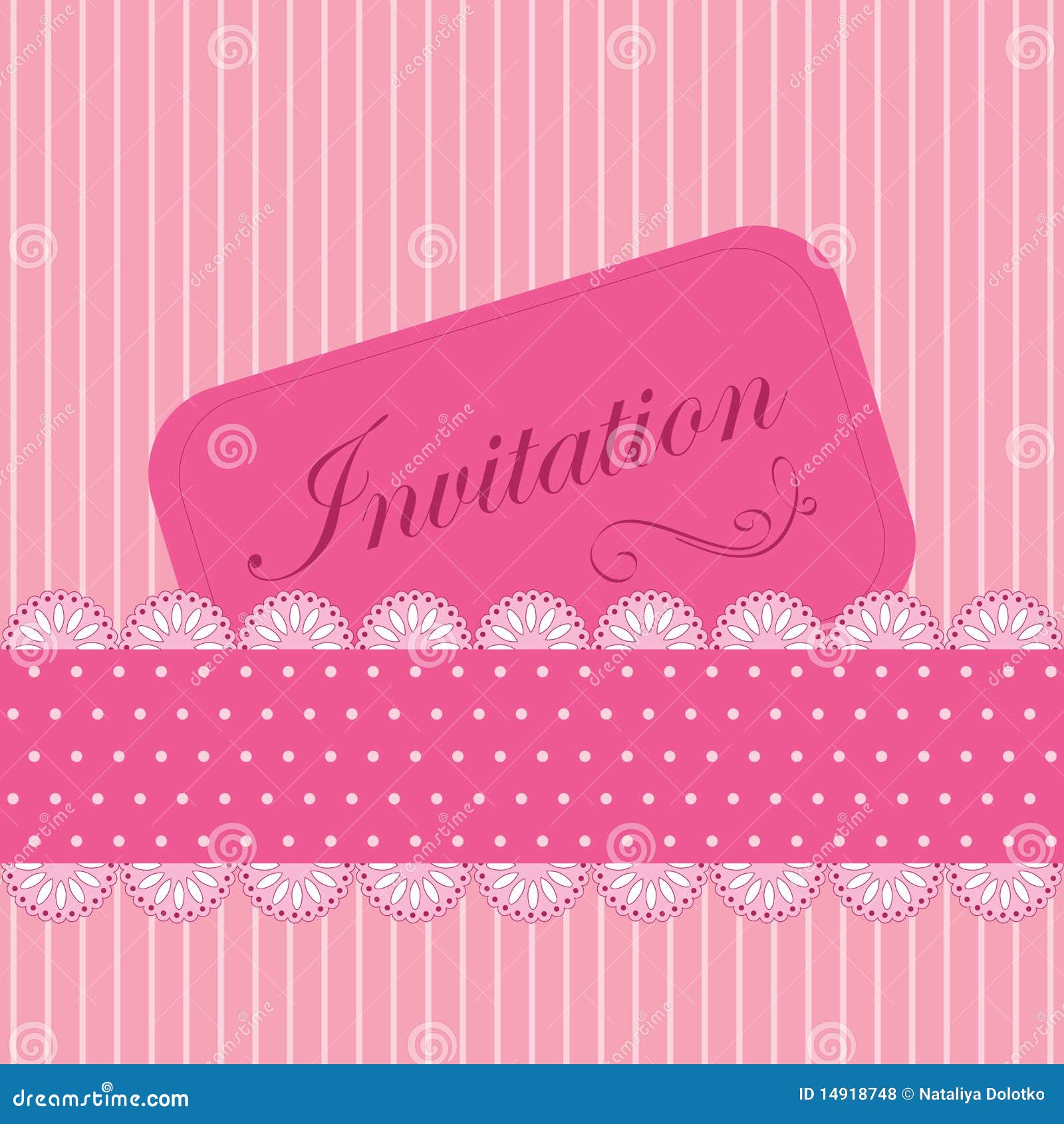 Pink invitation stock vector. Illustration of cute, exclusive - 14918748