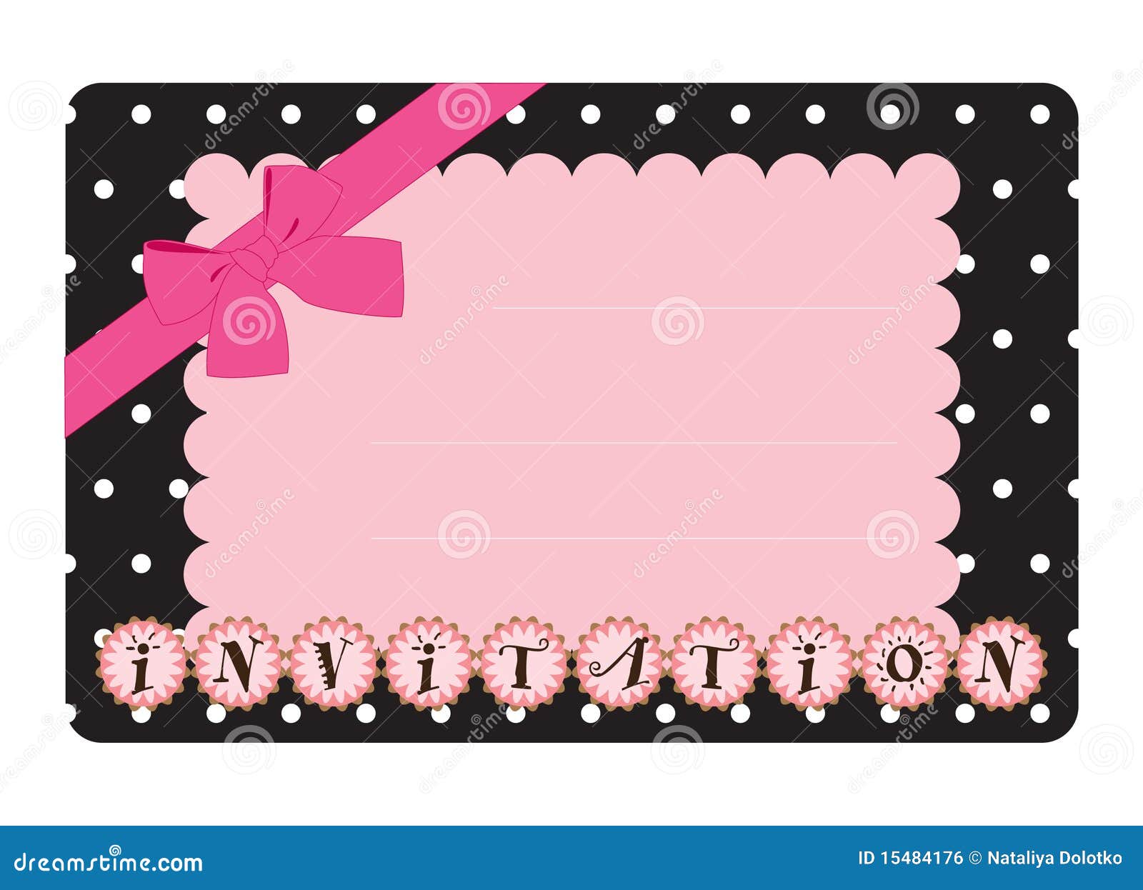 Pink invitation stock vector. Illustration of decorative - 15484176