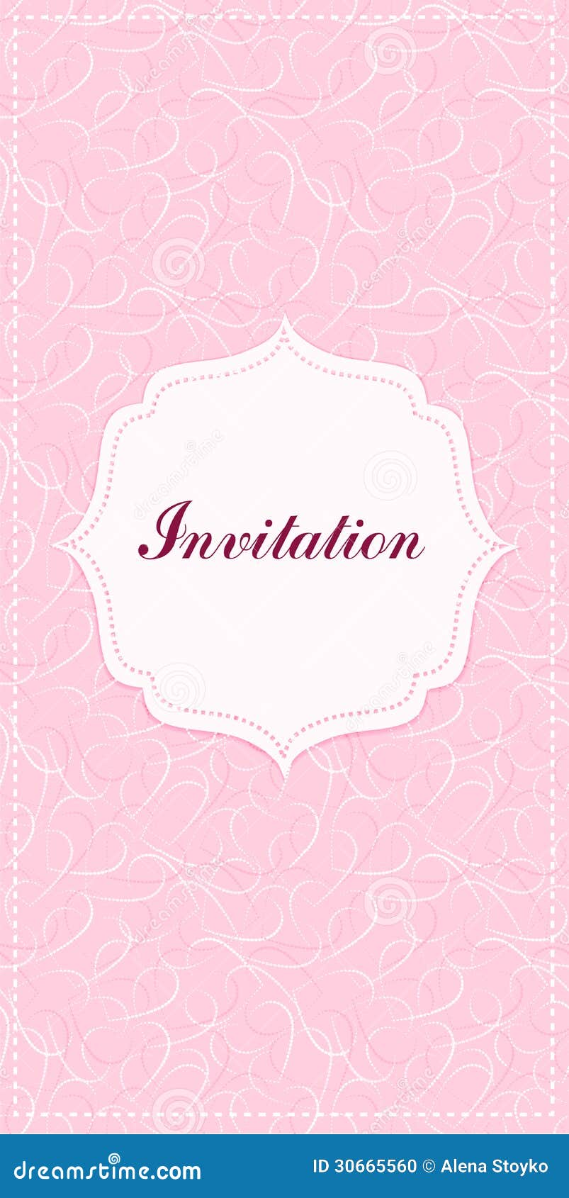 Pink Invitation Card stock vector. Illustration of ornamental - 30665560