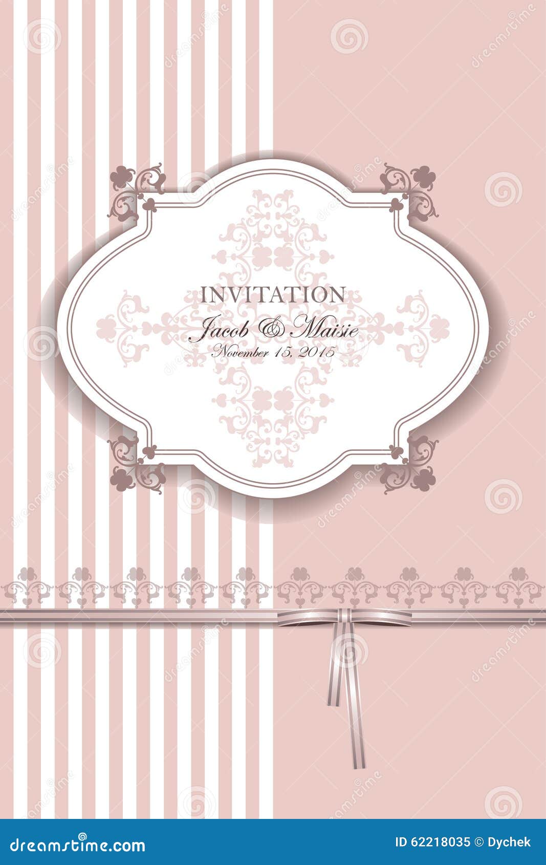 Pink Invitation To the Wedding. Stock Vector - Illustration of design ...