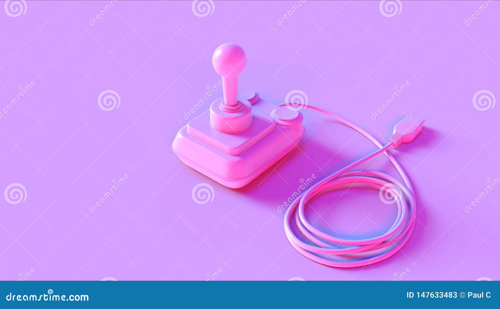 Pink Joystick Retro Simple stock illustration. Illustration of joystick ...