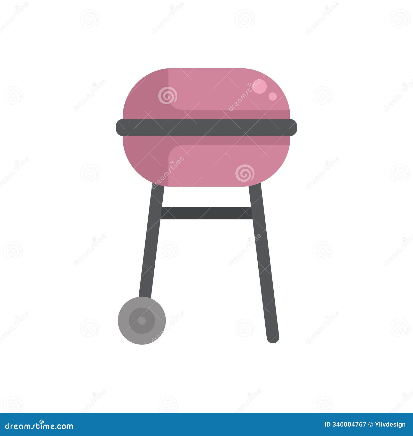 Pink Kettle Grill Standing on One Wheel Illustration Stock Illustration ...