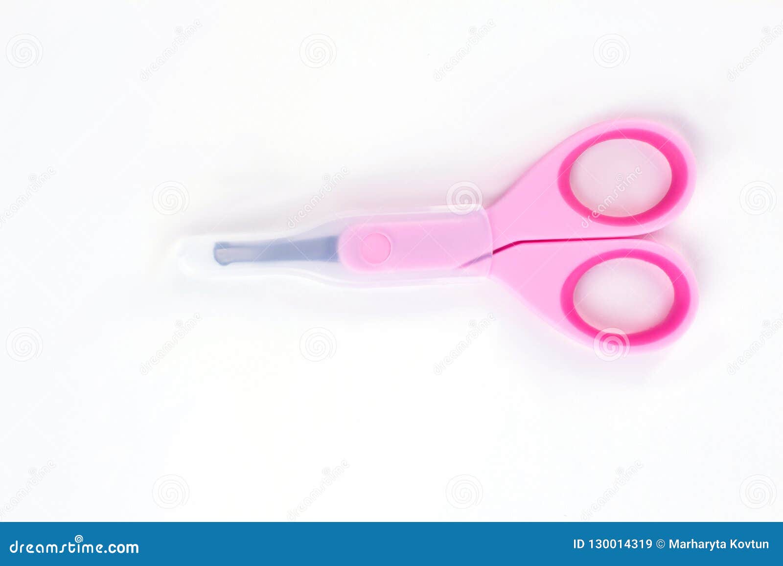 Pink kid`s scissors. stock image. Image of cutter, object - 130014319