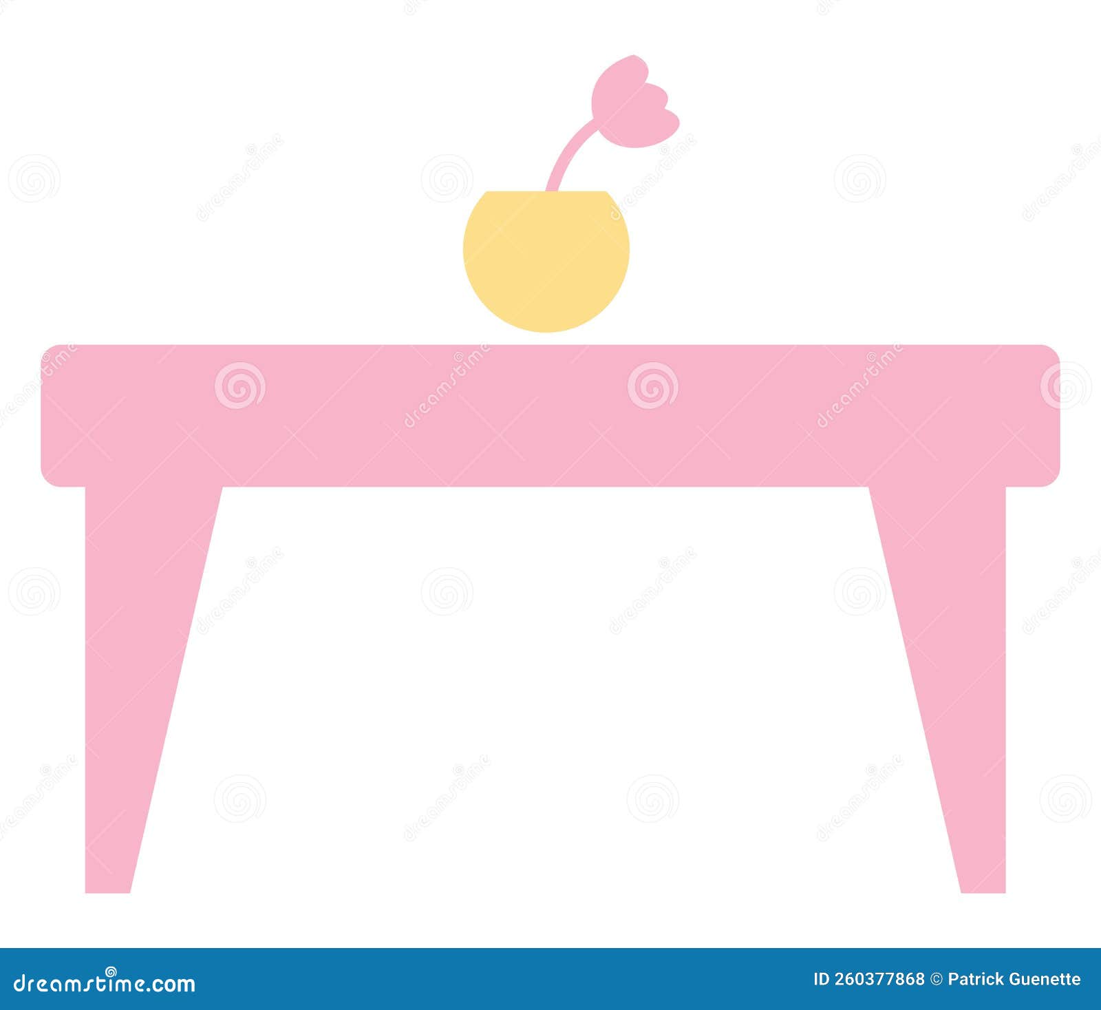 Pink kitchen table, icon stock vector. Illustration of object - 260377868