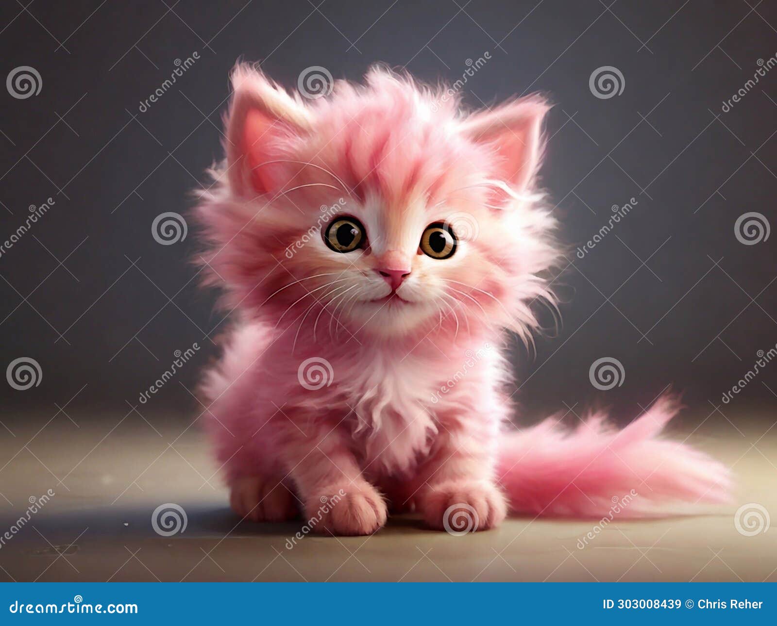 A pink kitten stock image. Image of card, play, children - 303008439