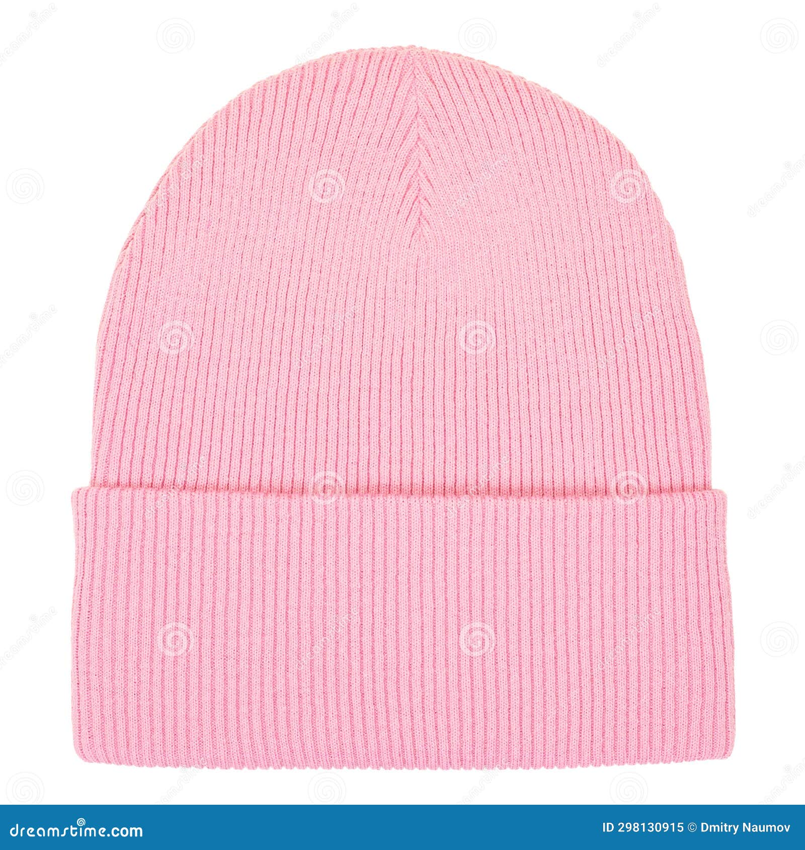 Pink Knit Cap Isolated on White Stock Image - Image of apparel, garment ...