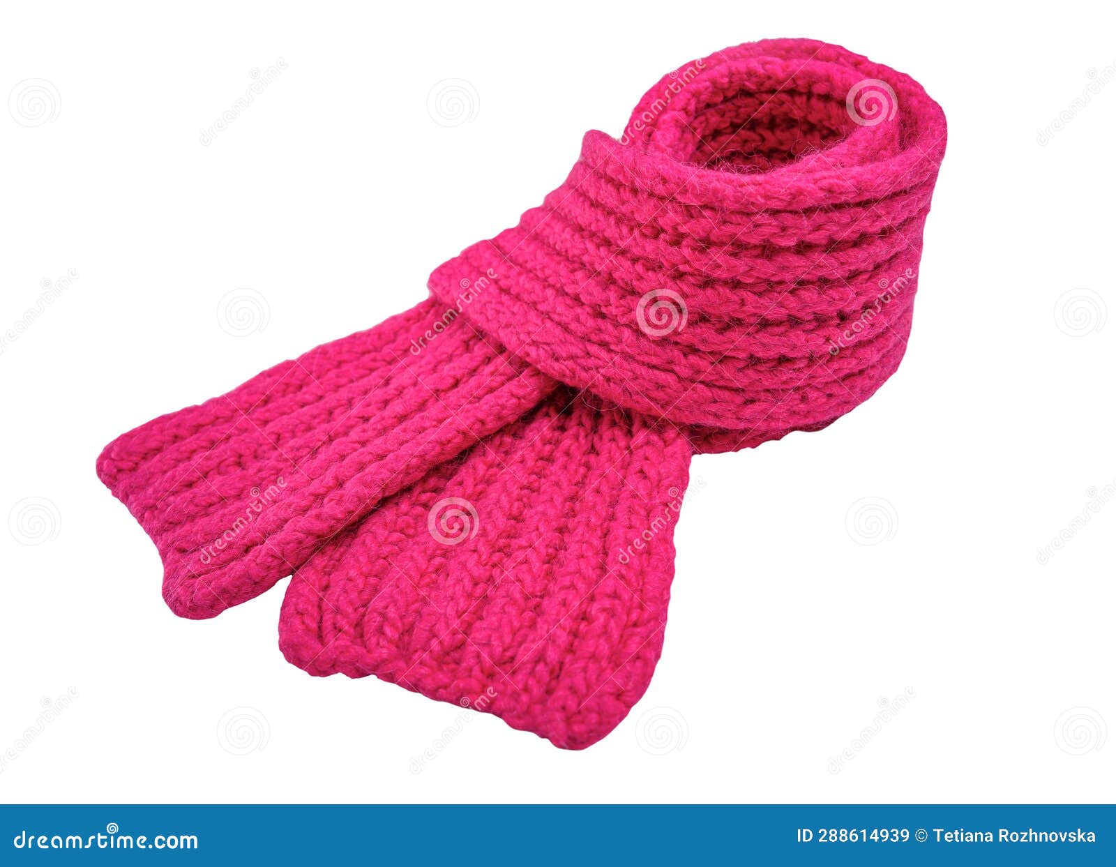 Pink Knitted Scarf on a White Background. Stock Image - Image of ...