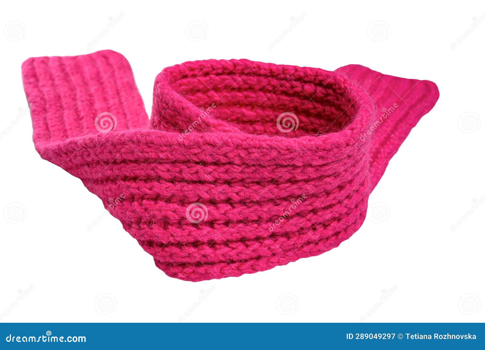 Pink Knitted Scarf on a White Background. Stock Image - Image of casual ...