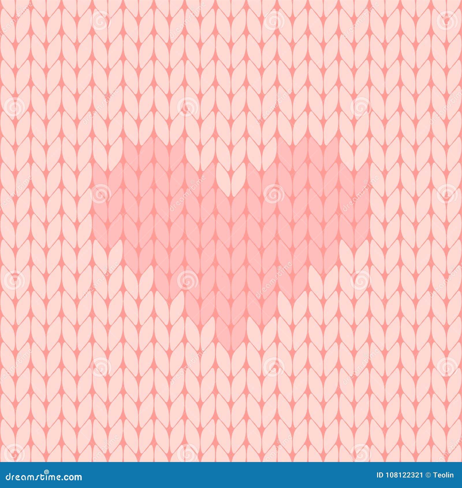 Pink Knitted Seamless Pattern with Heart Stock Vector - Illustration of ...