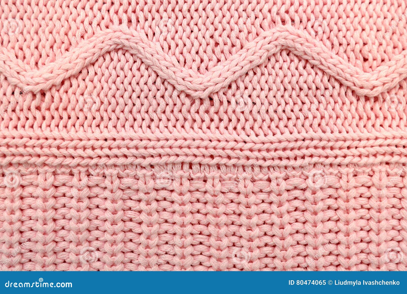 Pink Knitted Texture with Geometric Waves. Stock Image - Image of ...