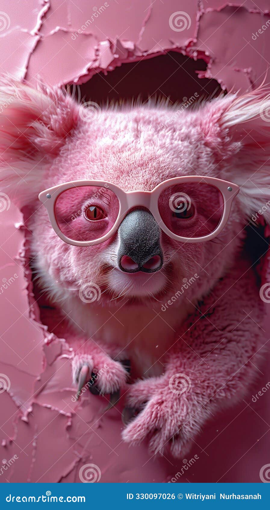 A Koala Wearing Headphones Is Pictured Against A Bright Background ...