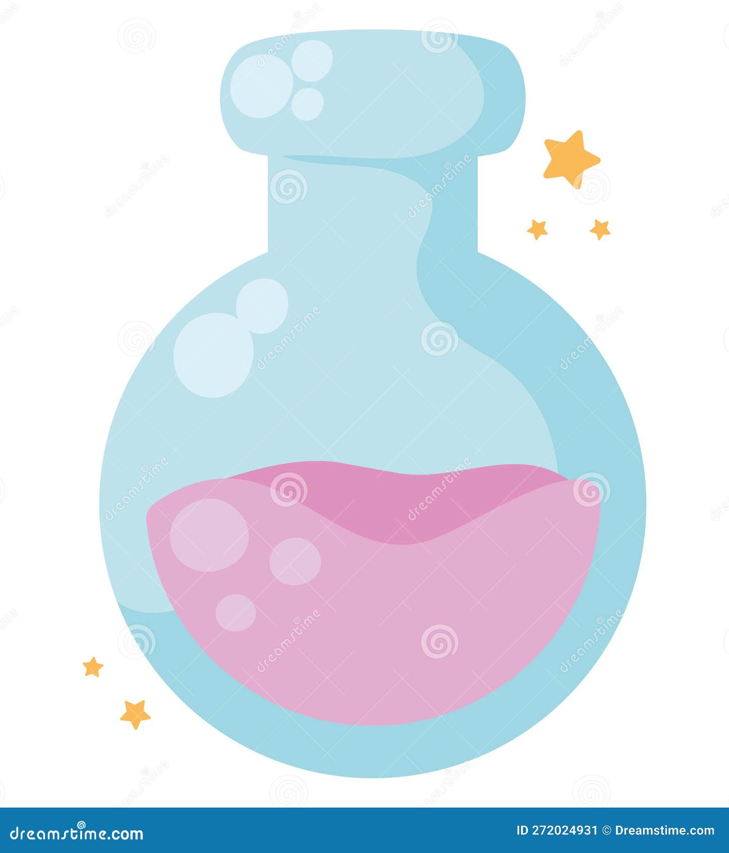 Pink lab flask stock vector. Illustration of beaker - 272024931