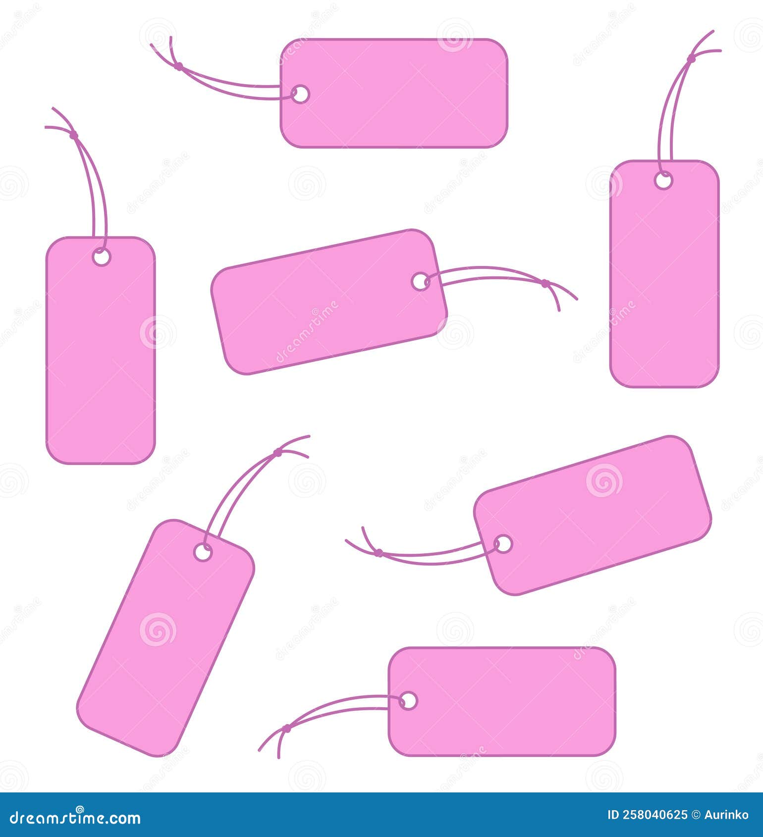 Pink Labels Set Vector Illustration Stock Vector - Illustration of ...