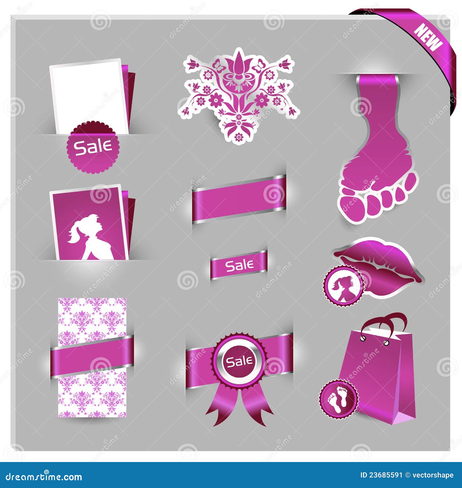 Pink labels for women shop stock vector. Illustration of price - 23685591