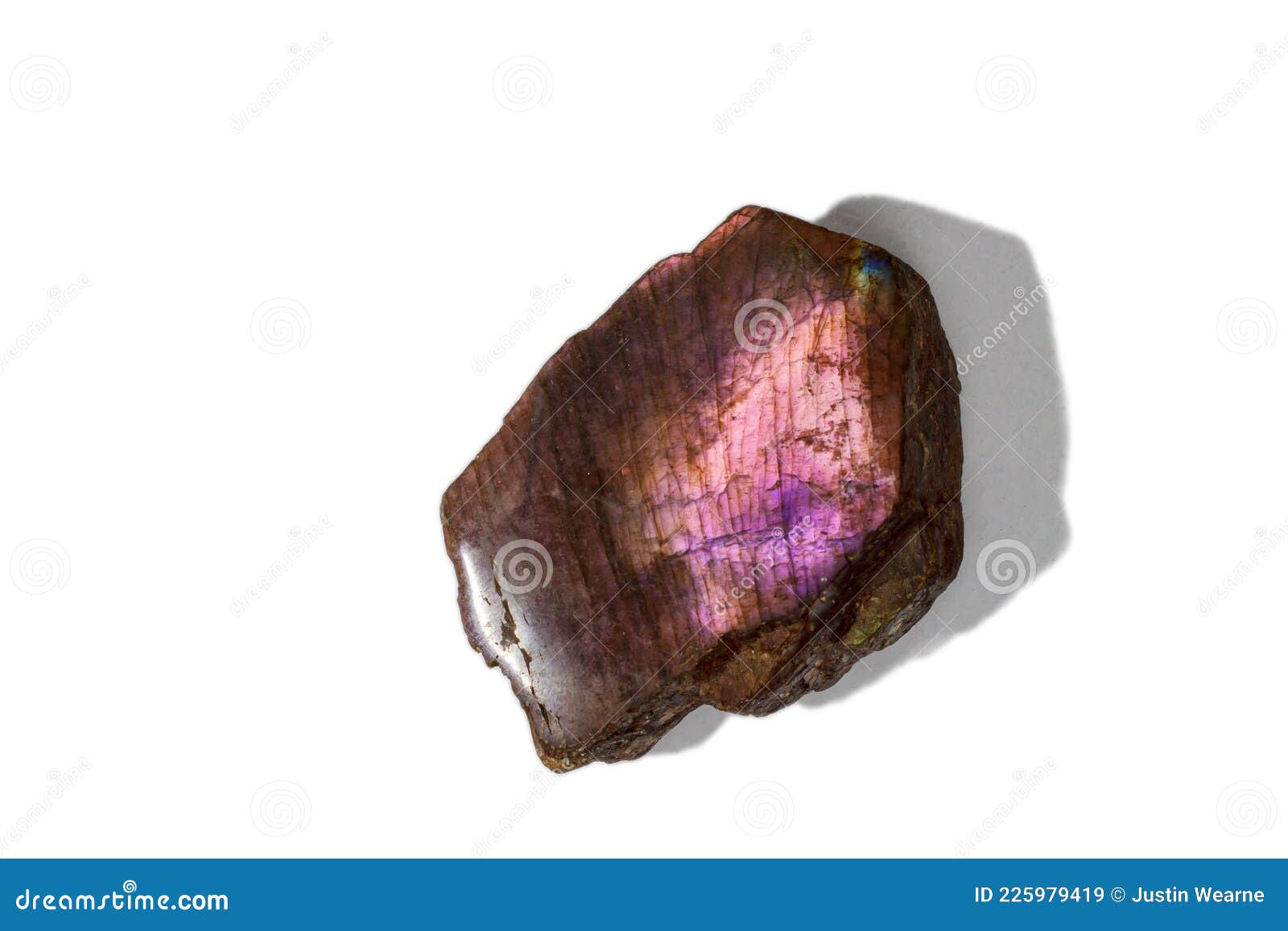 Pink labradorite stock image. Image of isolated, gemstone - 225979419