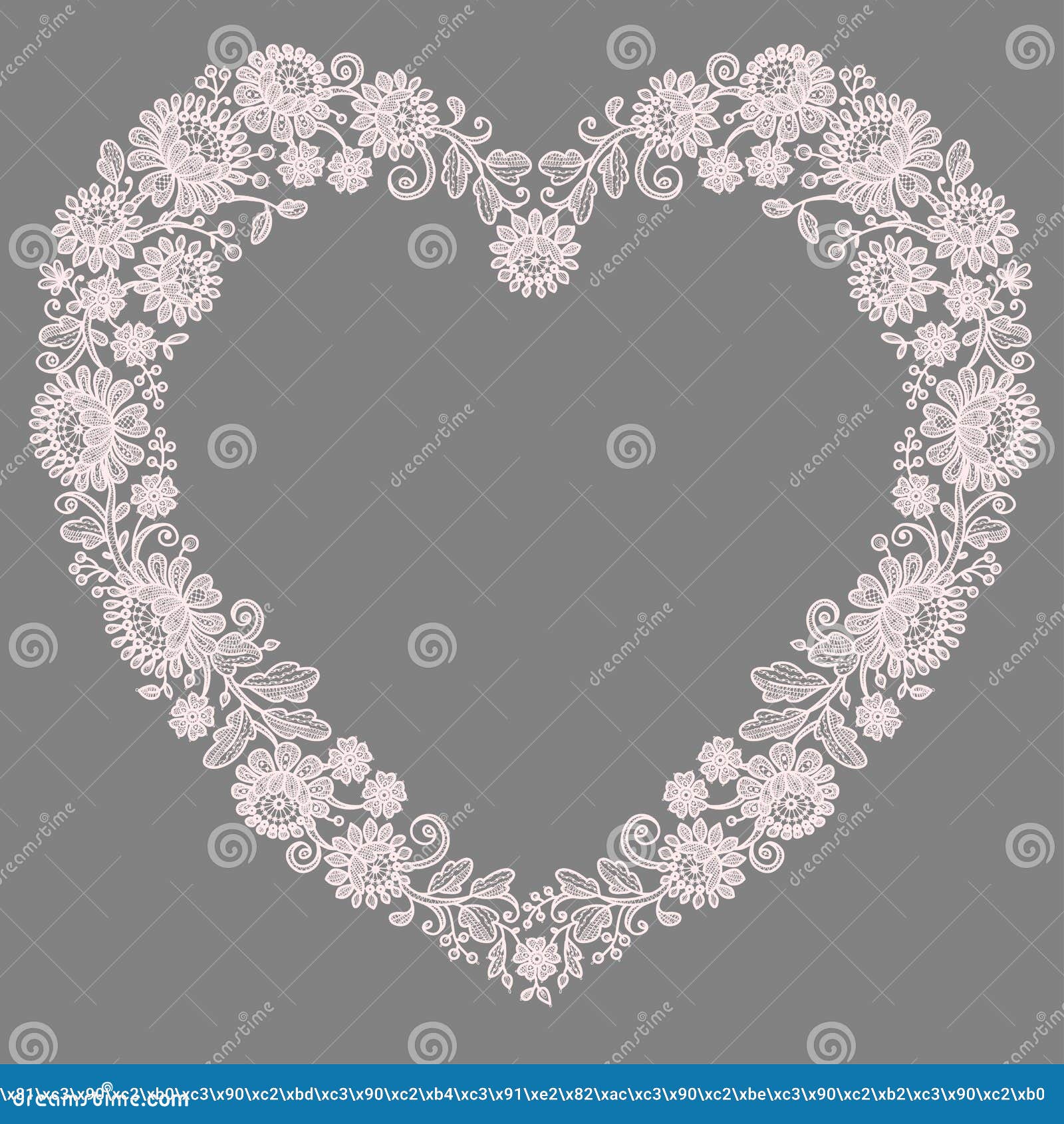 Pink Lace. Heart Shape Frame Stock Vector - Illustration of fashioned ...