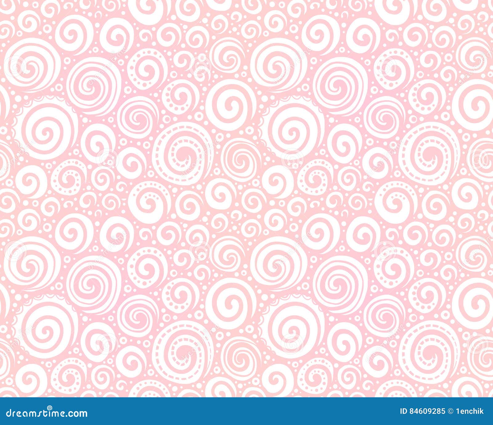Pink Lacy Doodle Curls Romantic Seamless Pattern Stock Vector ...