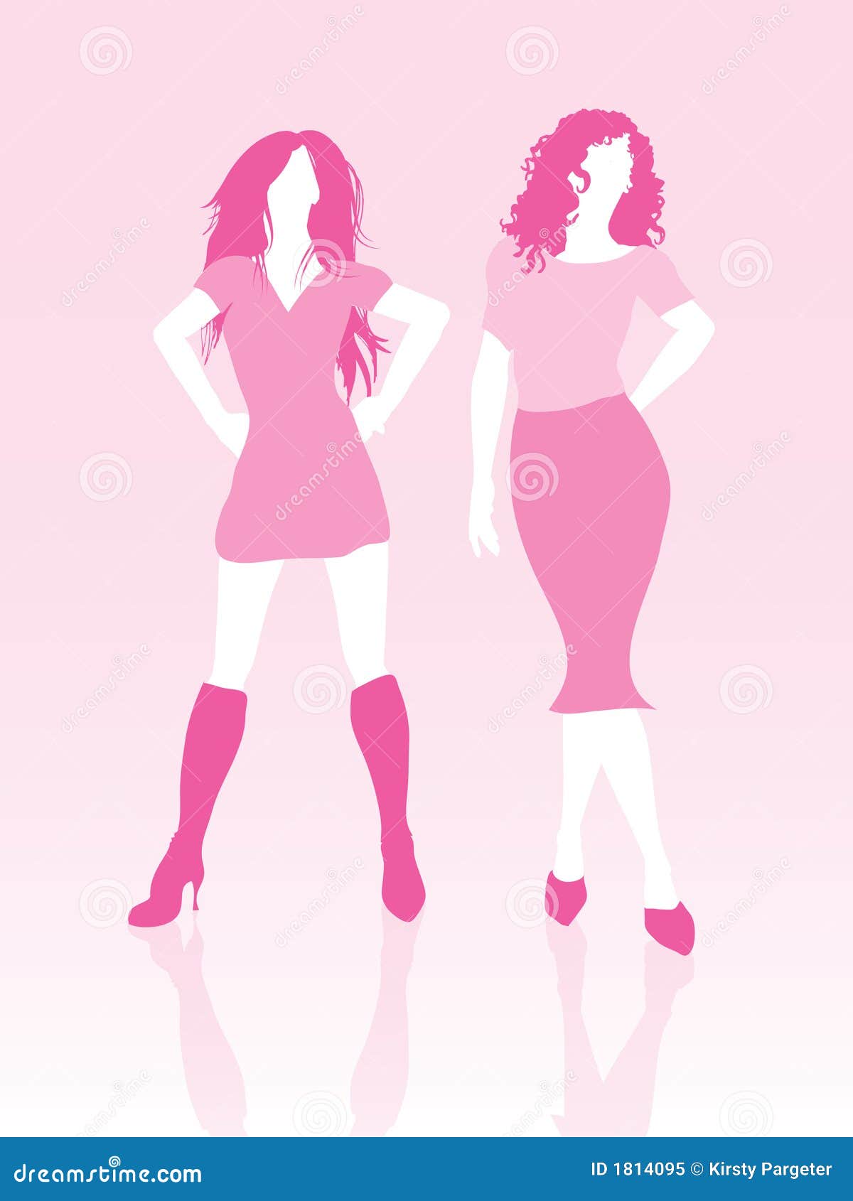 Pink ladies stock vector. Illustration of female, girl - 1814095