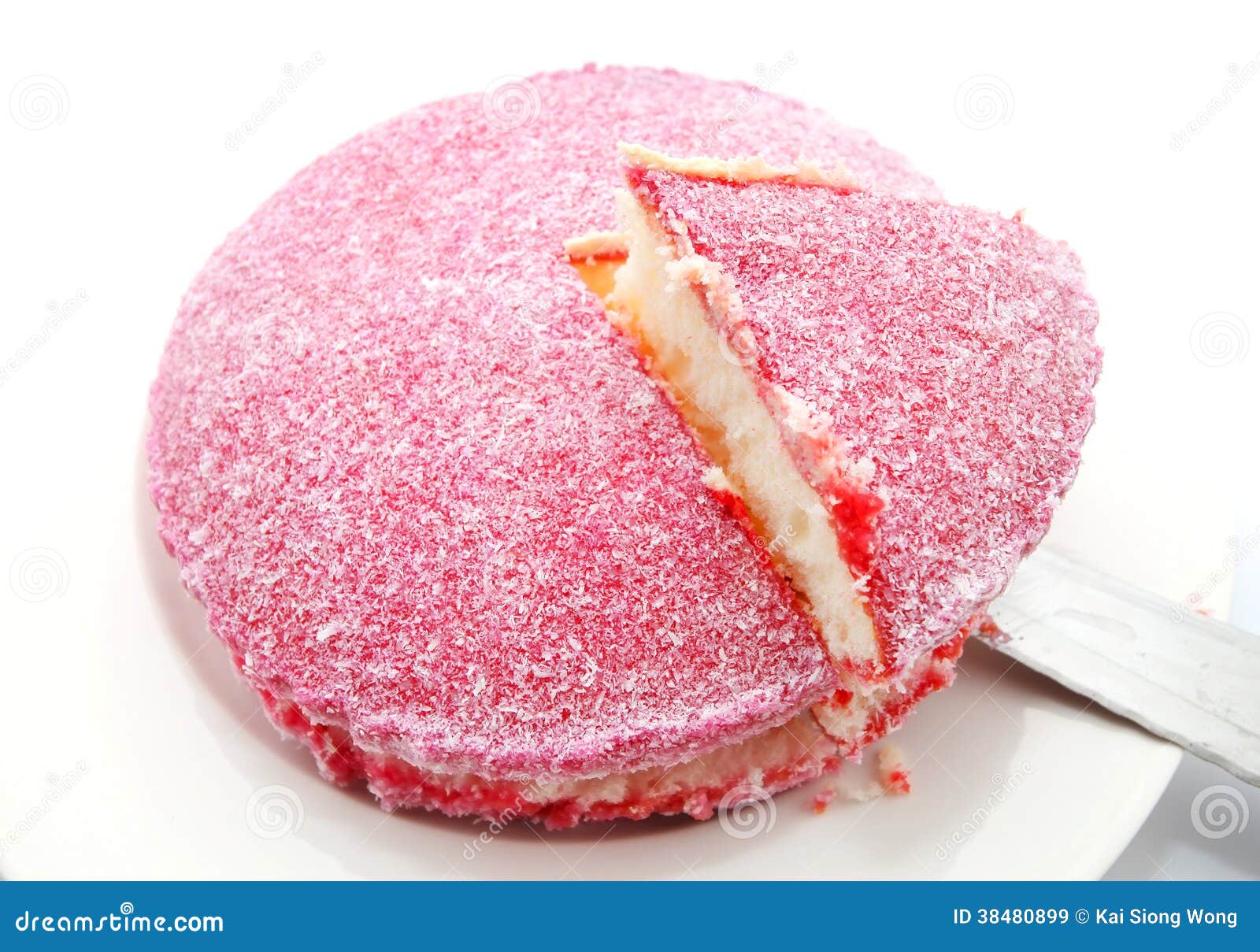 Pink Lamington Coconut Cake Stock Image - Image of baking, healthy ...