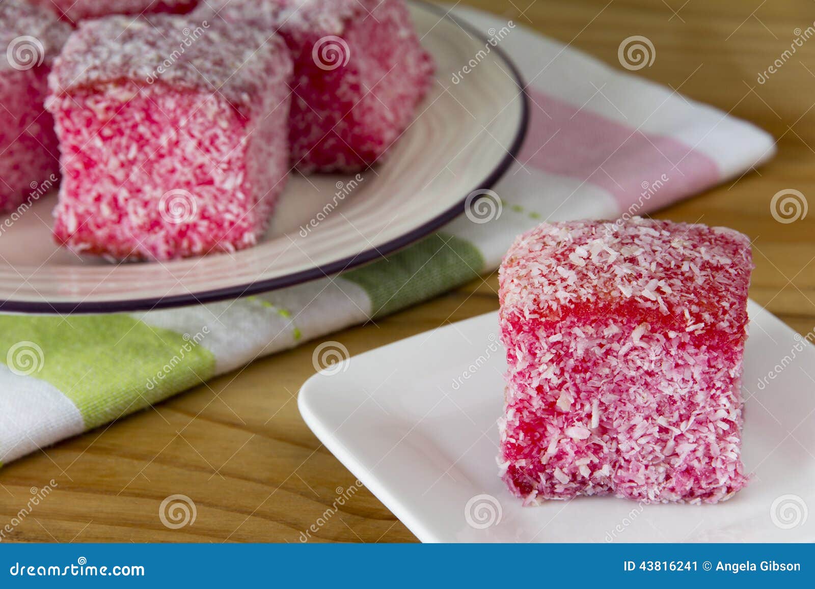 Pink Lamingtons - Selective Focus Horizontal Stock Image - Image of ...