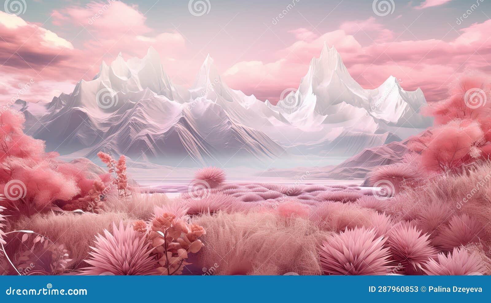 Pink landscape stock illustration. Illustration of graphic - 287960853