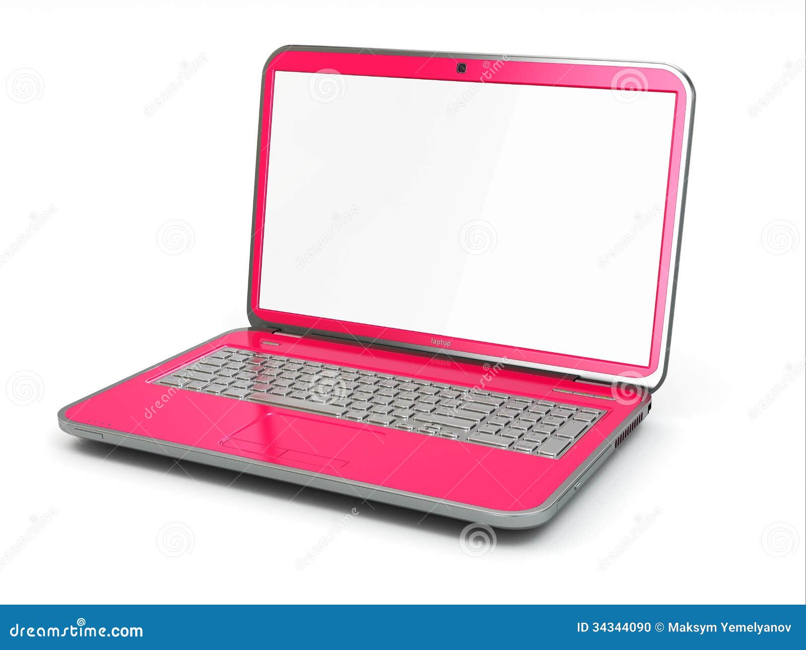 Pink Laptop With Floating Email Icons In Cloud Environment Stock ...