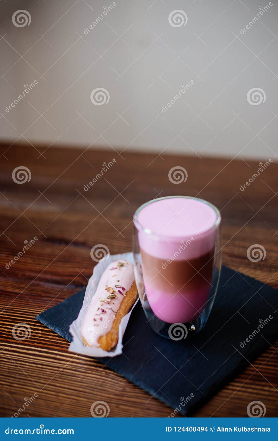 Color latte in a glass. stock photo. Image of healthy - 124400494