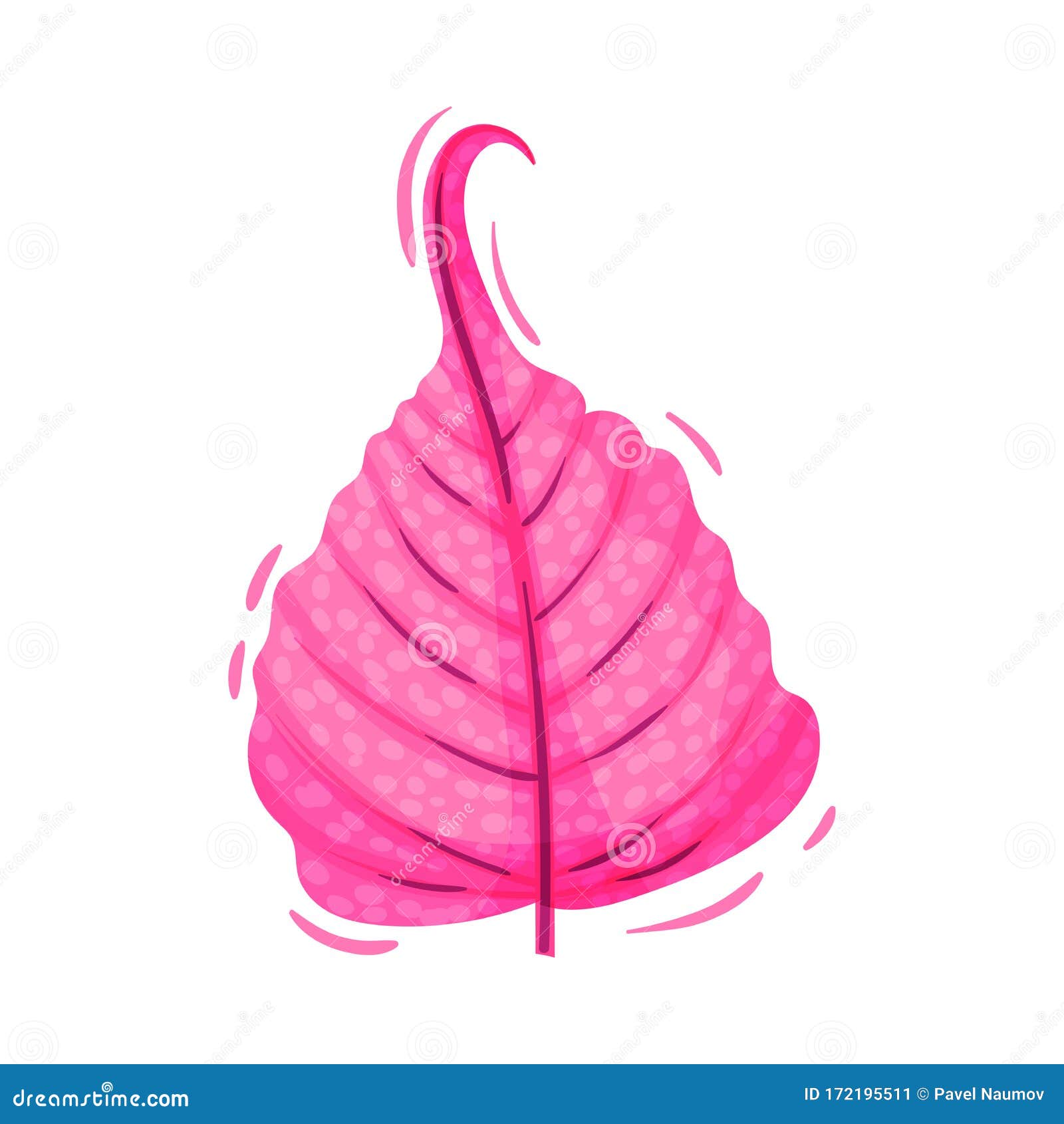 Pink Leaf Decorative Vector Element Isolated on White Background Stock ...