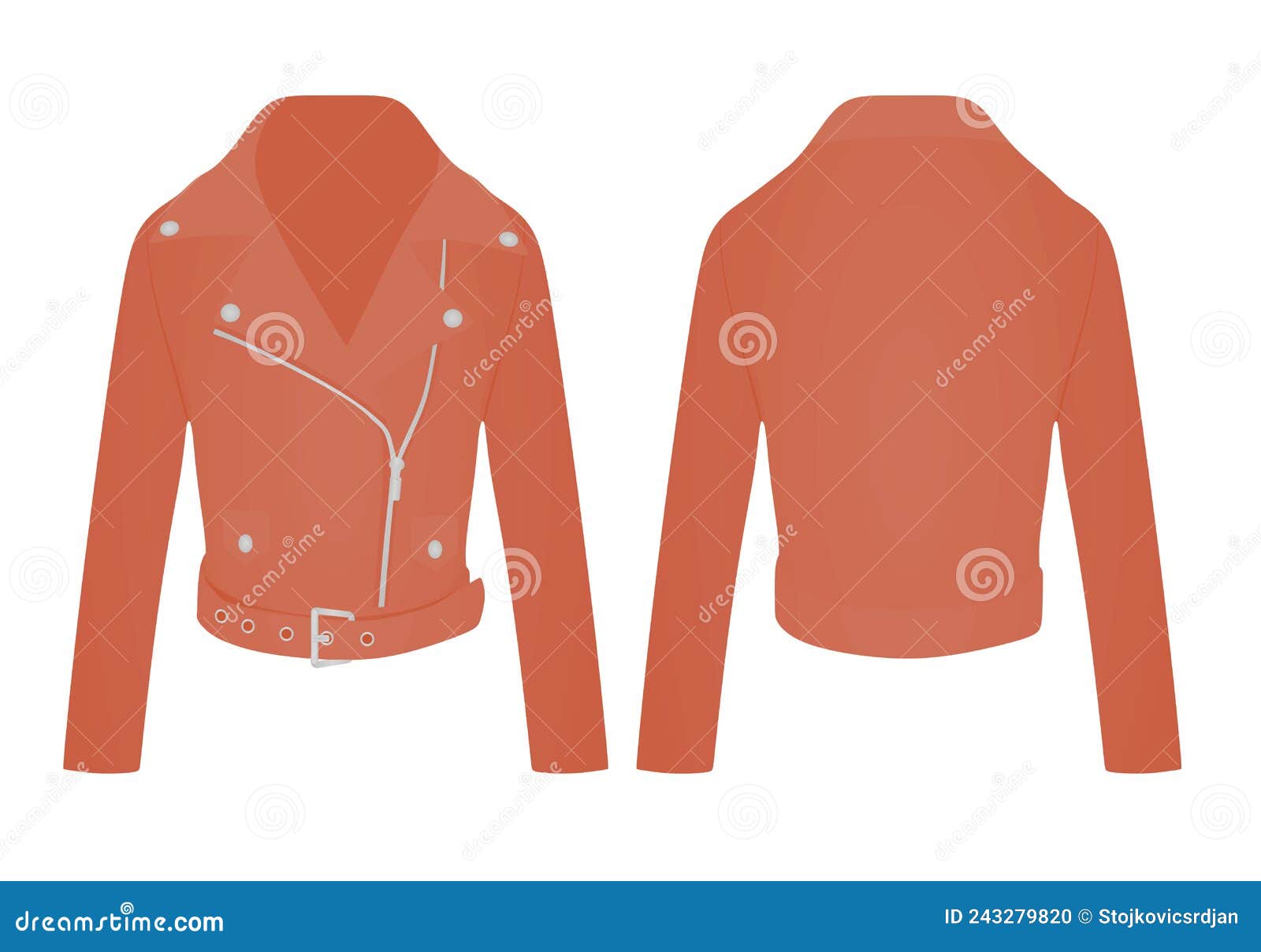 Pink leather jacket stock vector. Illustration of drawing - 243279820